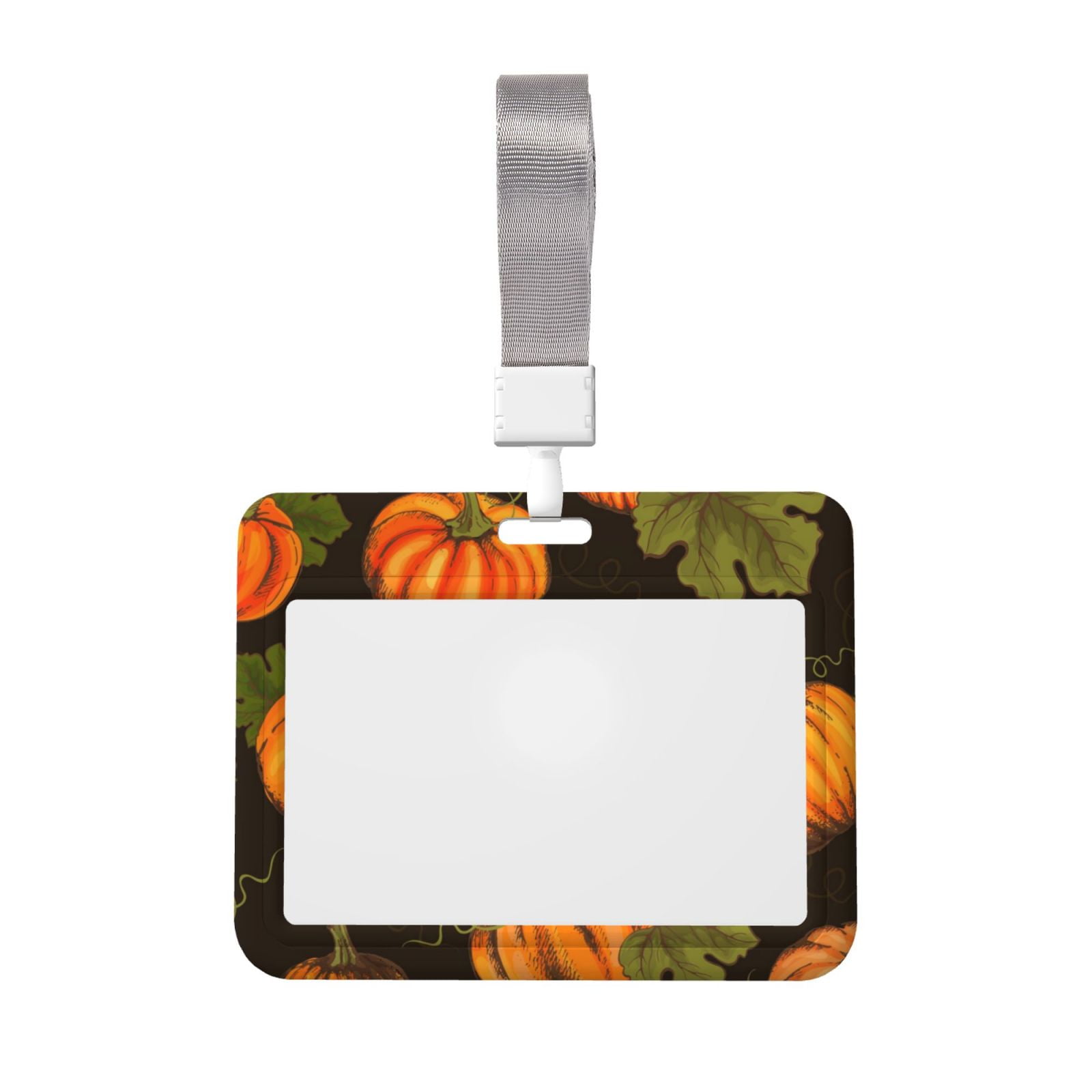 Easygdp Orange Pumpkin Card Badge Holder Work Badge Sleeve for Office ...