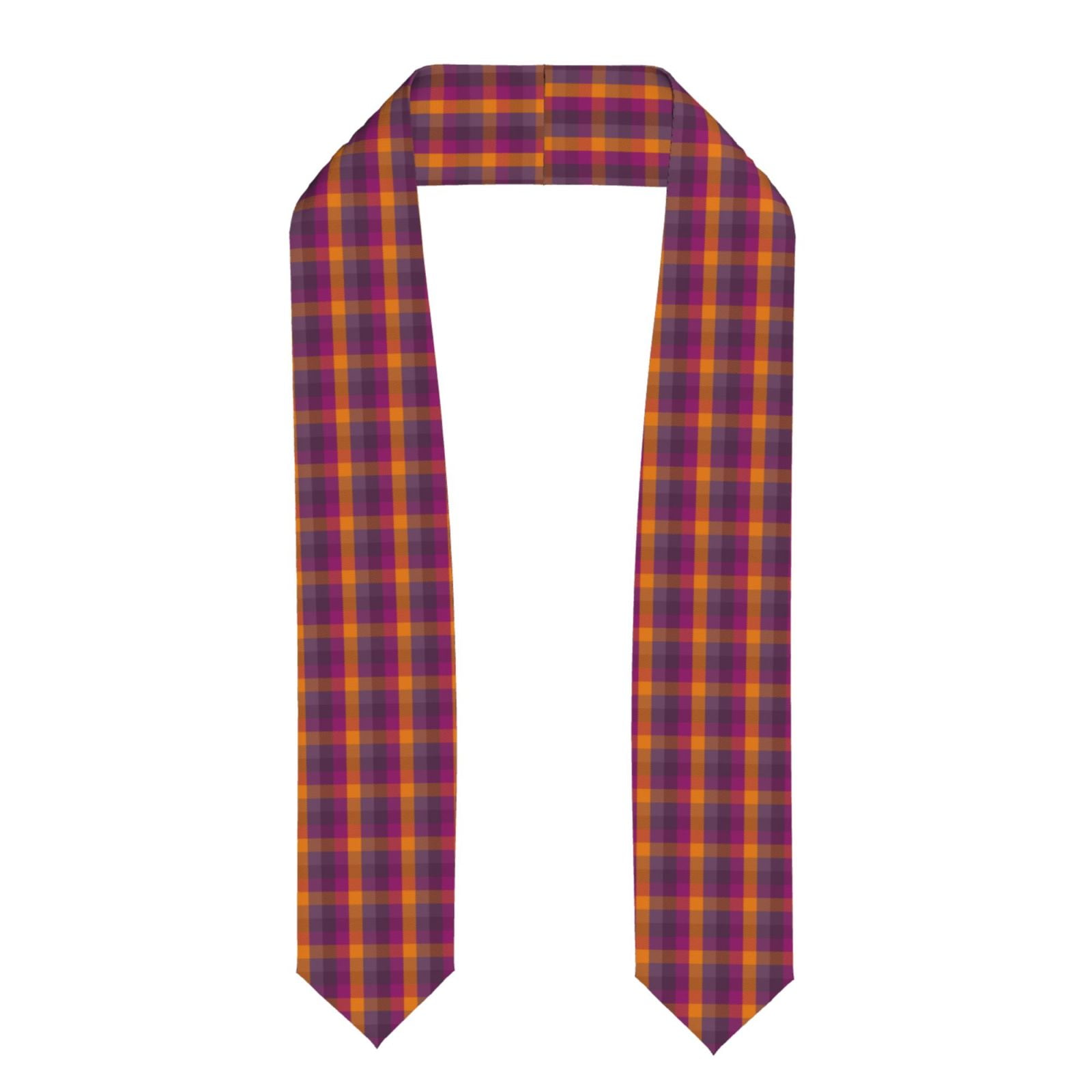 Easygdp Orange and Purple Plaid Unisex Adult Graduation Stole Shawl 36 ...