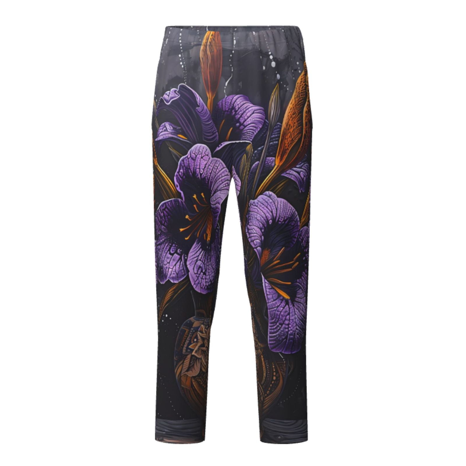 Easygdp Ornate Purple Floral Vase Boys Girls Pajama Pants Long Sleep Pants Waist Pajama Bottoms ...