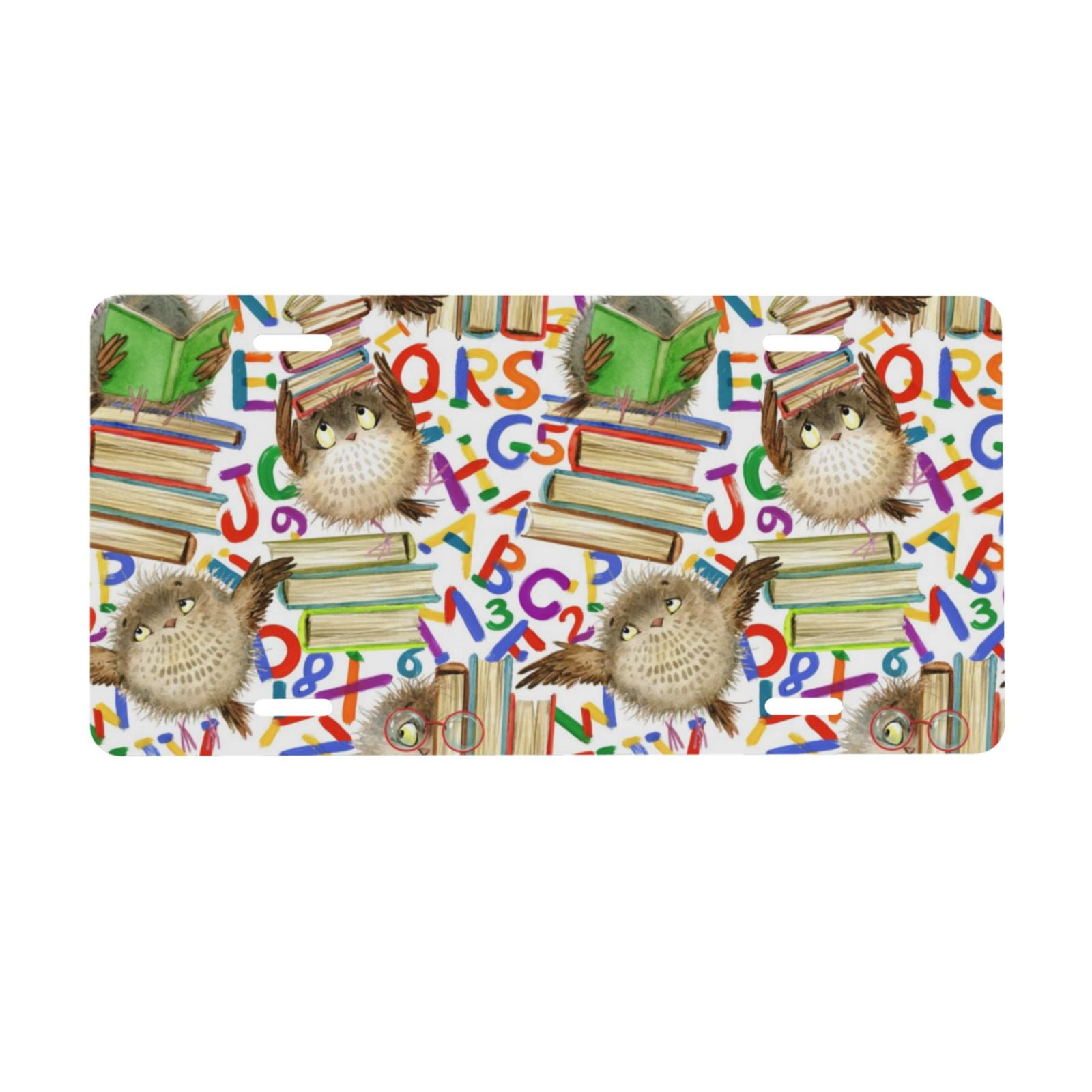 Easygdp Owl Back To School License Plate Car Front License Plate Car ...
