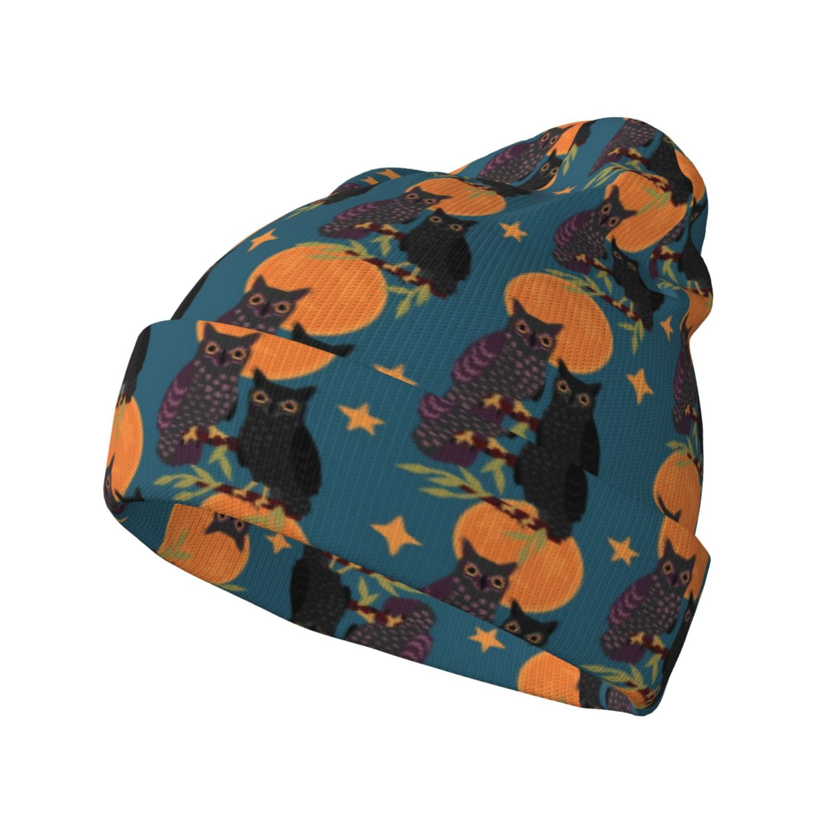 Easygdp Owls In Cartoon Style Winter Beanie for Men Women Beanie Knit ...