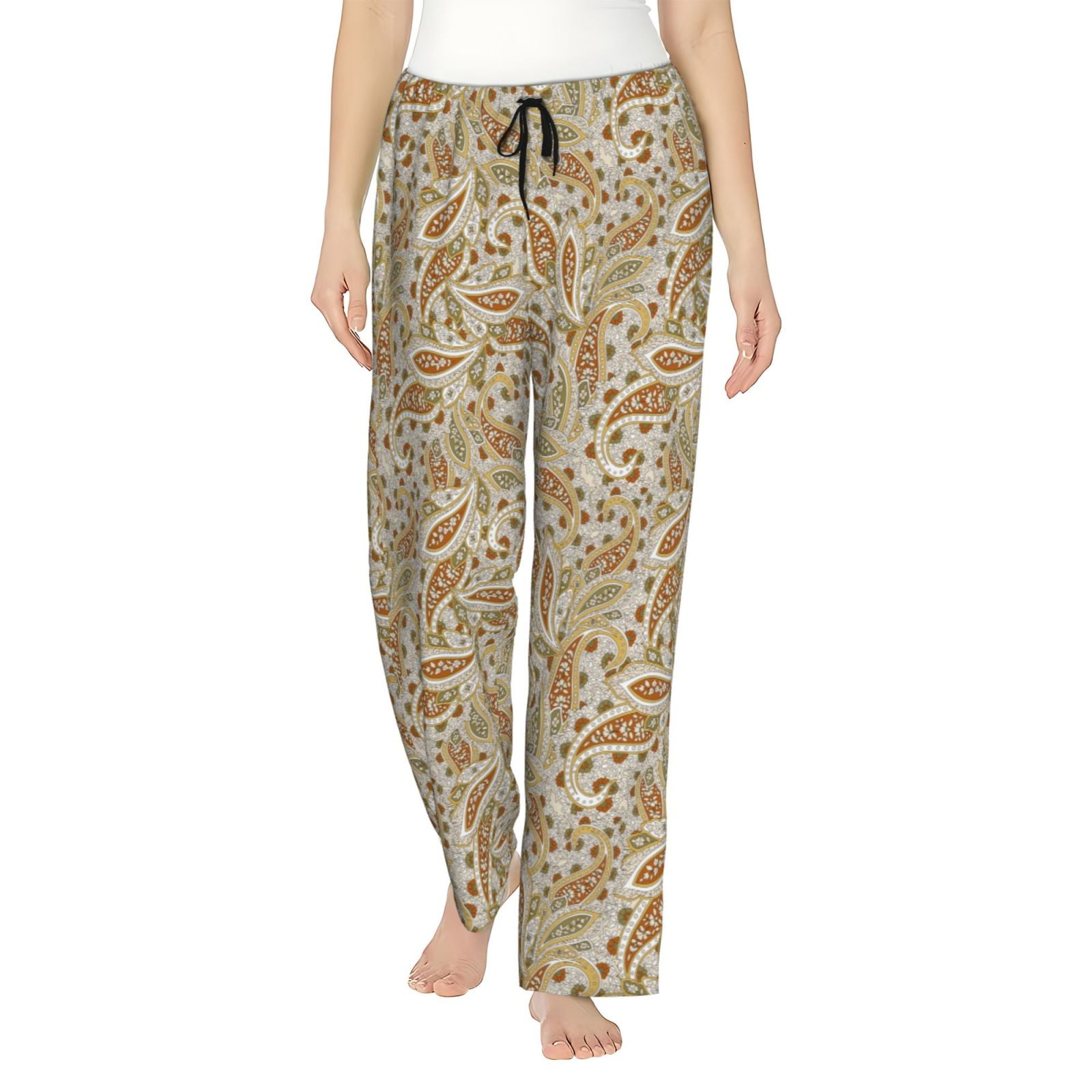 Easygdp Paisley Floral 1 Women's Drawstring Pajama Pants | Lounge ...