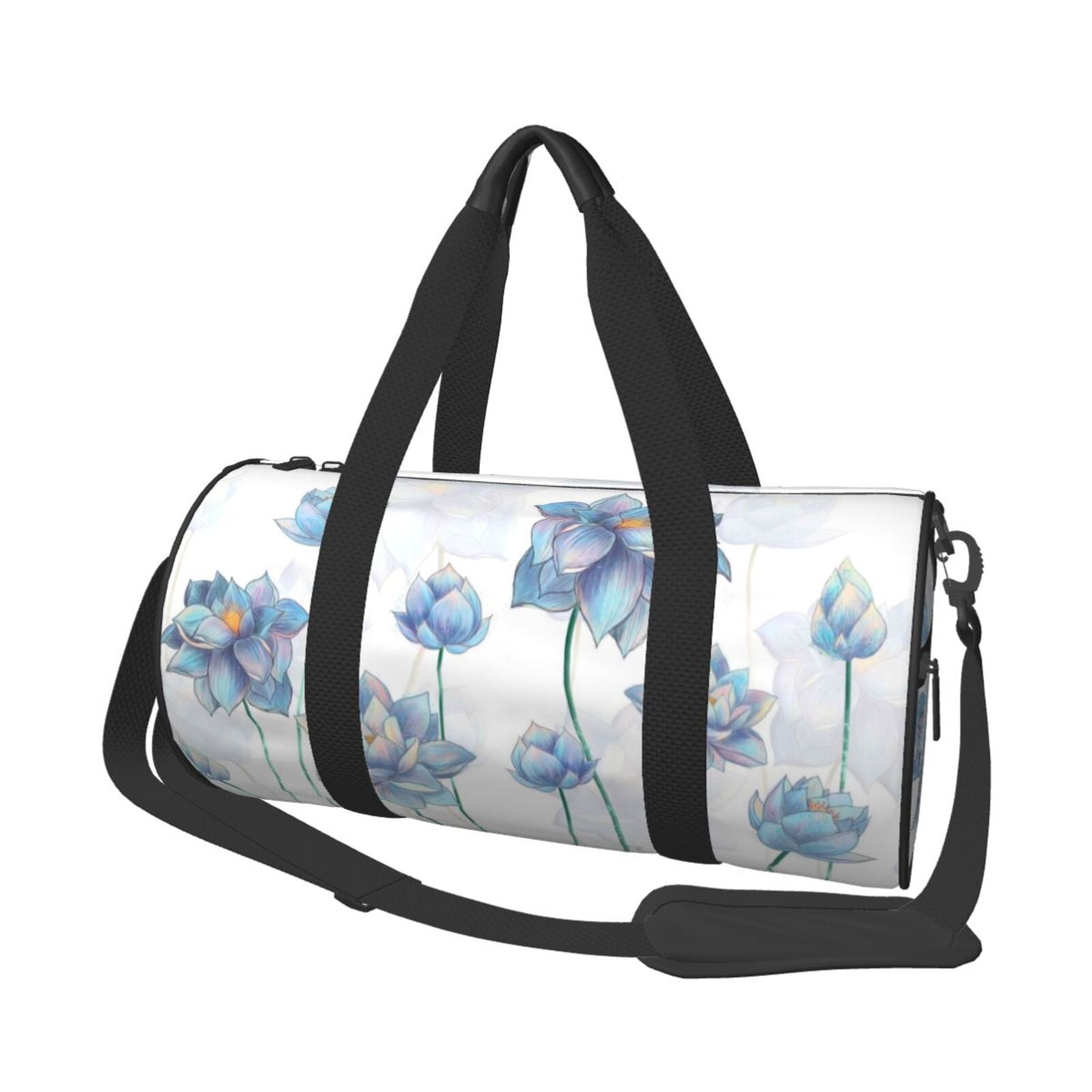 Easygdp Pale Blue Lotus Flowers Travel Bag, Camping, Weekend, Carry On ...