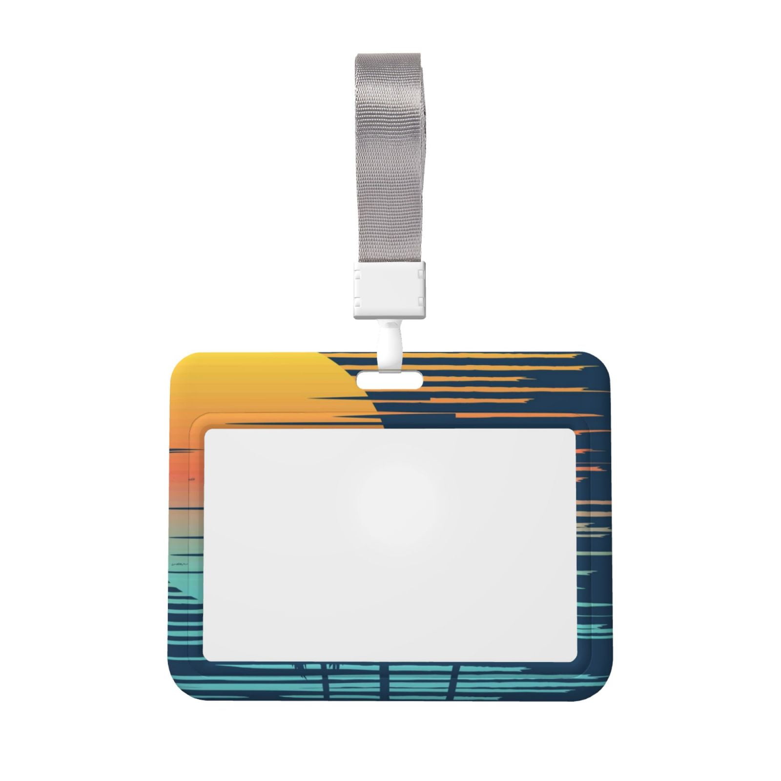 Easygdp Palm Trees Card Badge Holder Work Badge Sleeve for Office ...