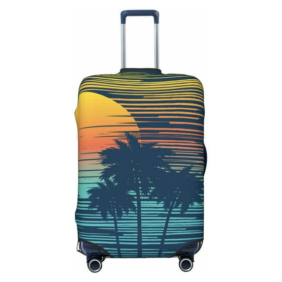 Easygdp Palm Trees Double-Sided Printed Elastic Suitcase Protective ...