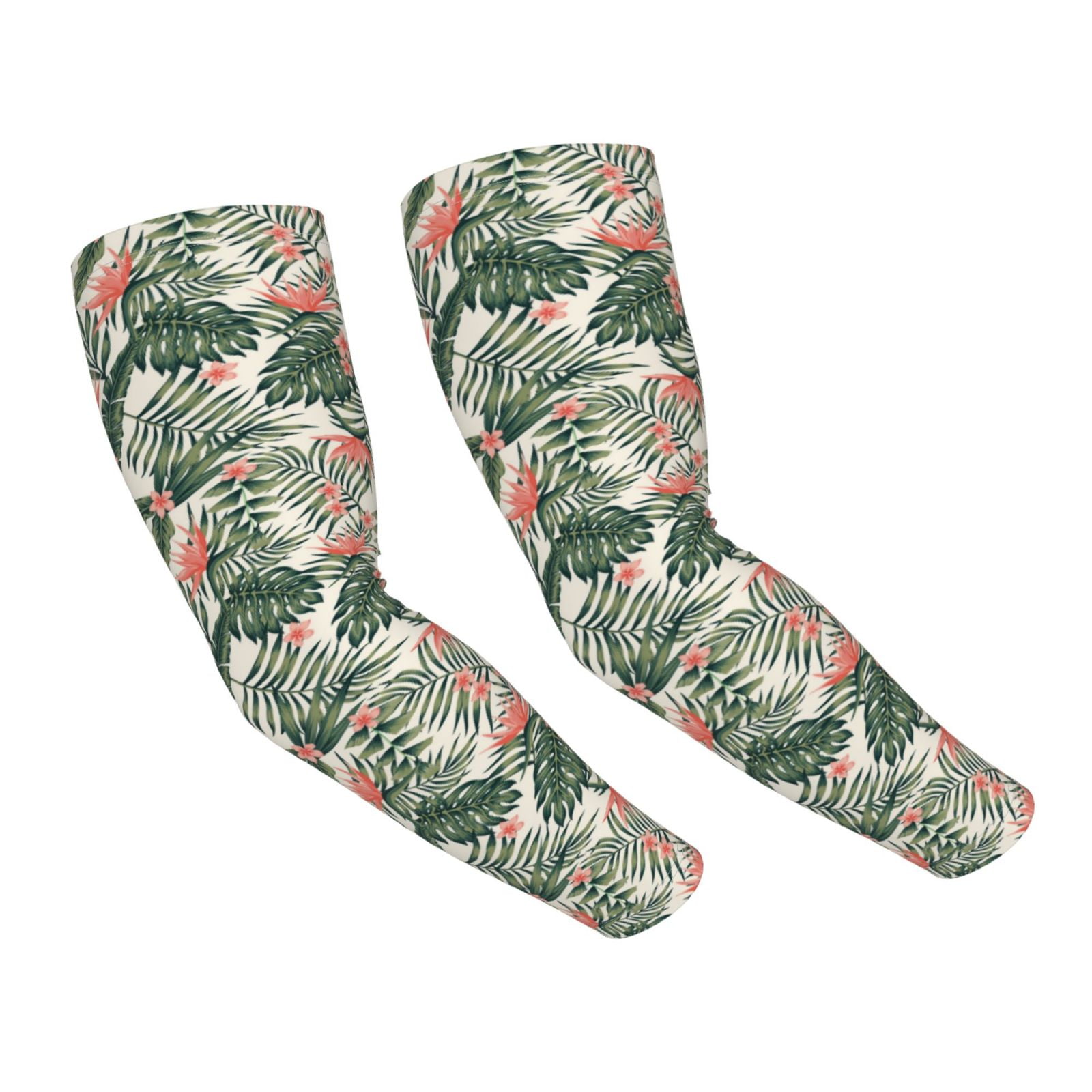 Easygdp Palm Trees and Tropical Adult Ice Silk Sunscreen Arm Cover with ...