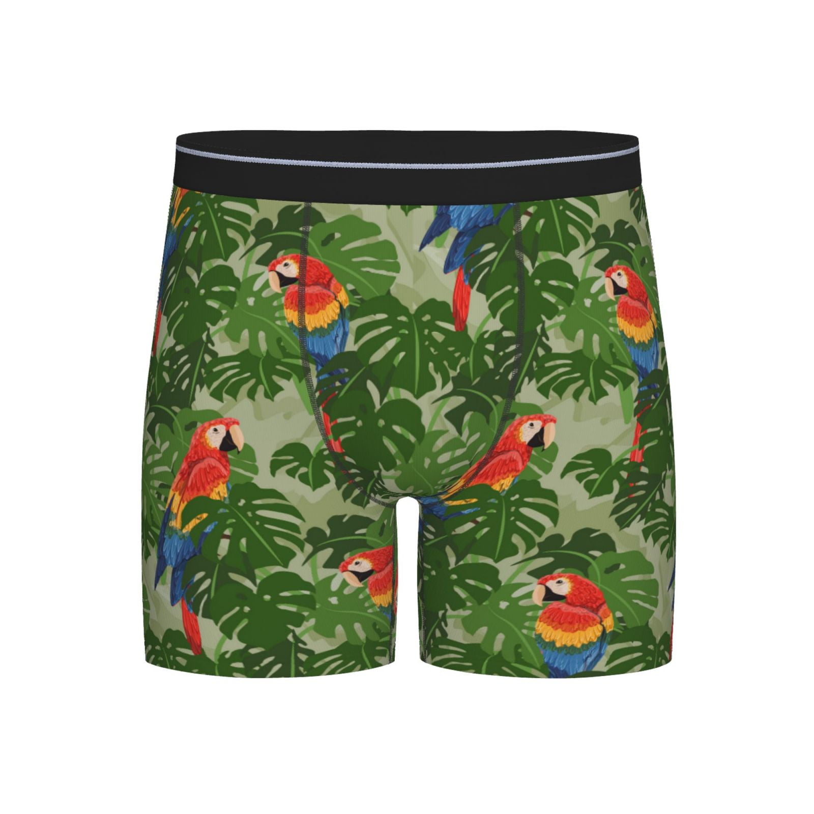 Easygdp Parrots And Tropical Leaves Men's Boxer Briefs Men’s Underwear ...