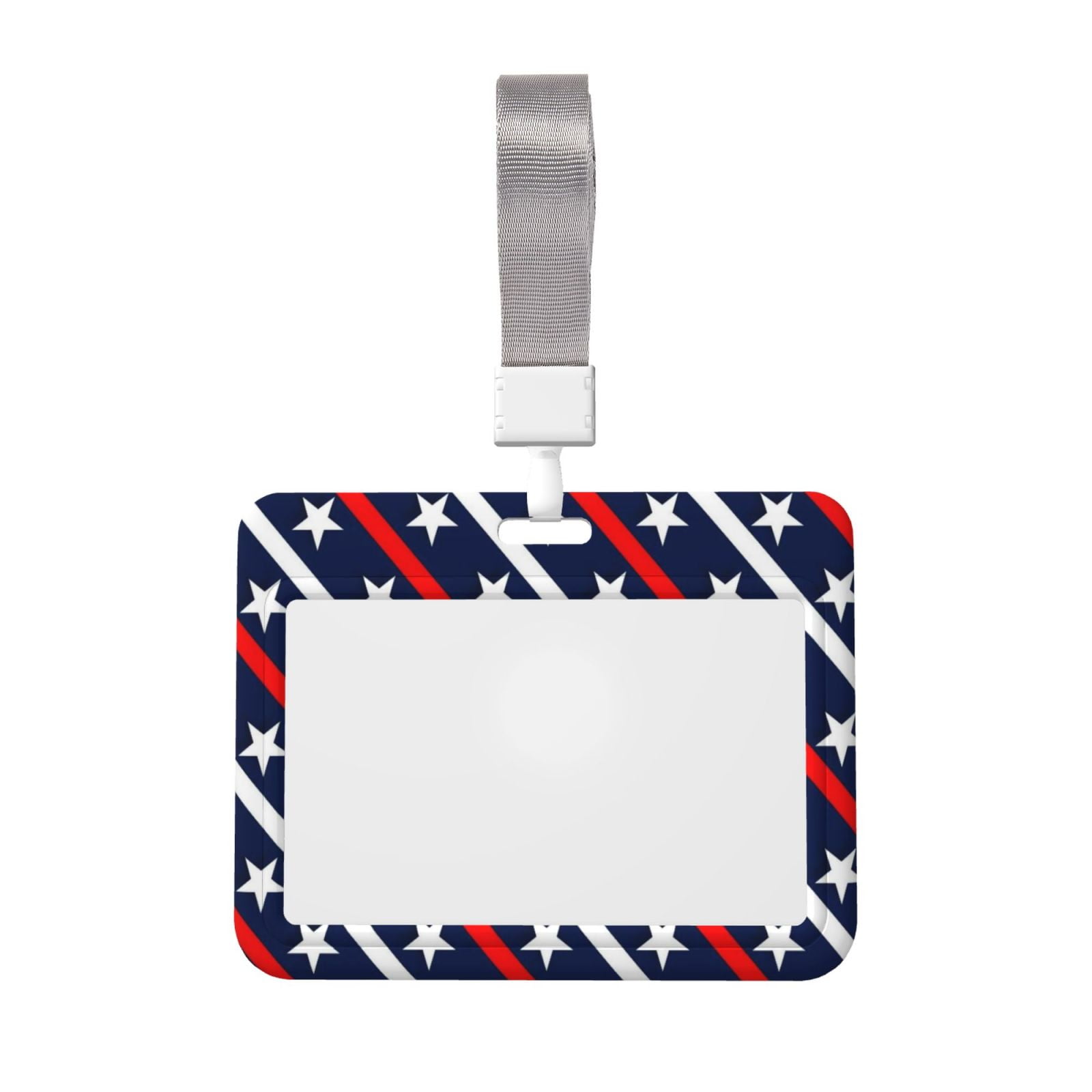 Easygdp Patriotic Star Card Badge Holder Work Badge Sleeve for Office ...