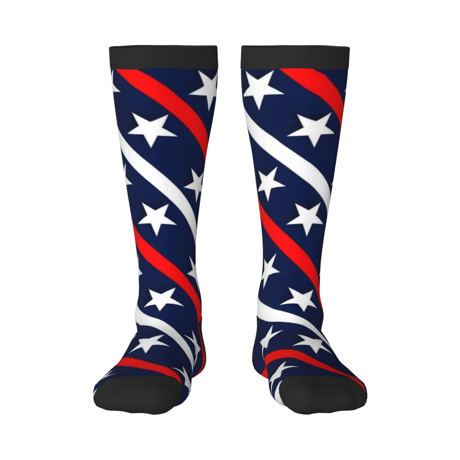 Easygdp Patriotic Star Soccer Socks Sport Knee High Socks Calf ...