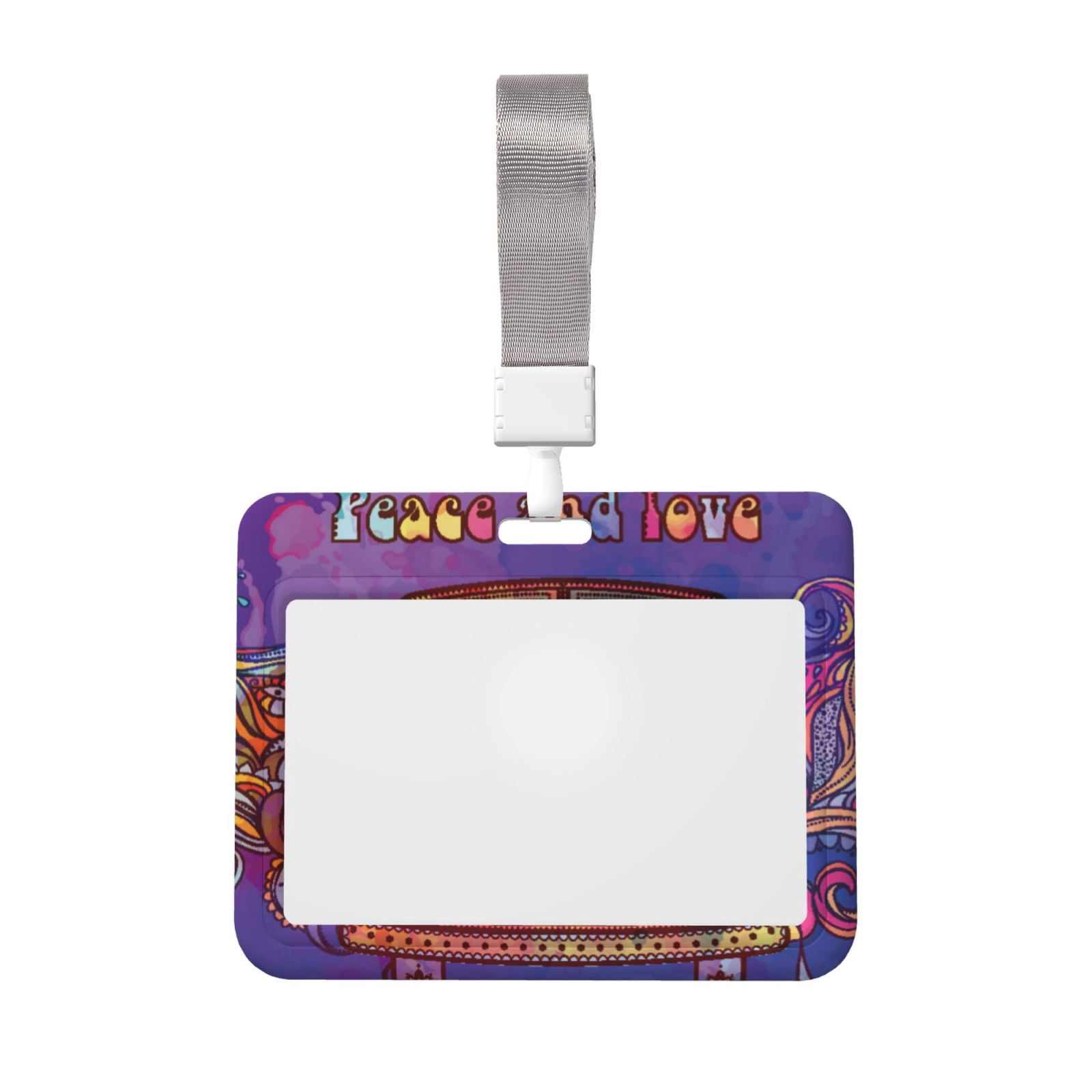 Easygdp Peace And Love Card Badge Holder Work Badge Sleeve for Office ...