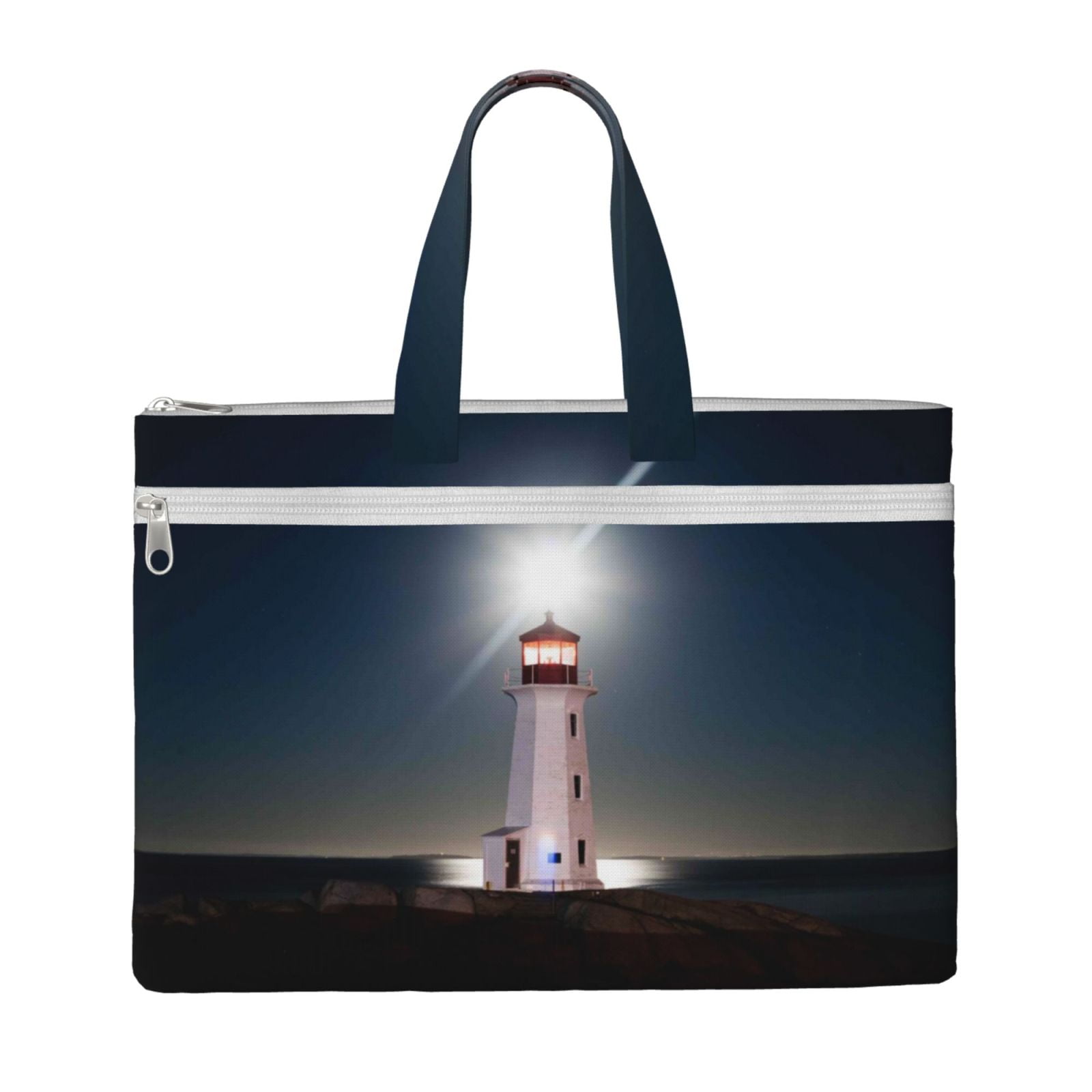 Easygdp Peggy's Cove Lighthouse Canvas Document Bag File Bag Handle ...