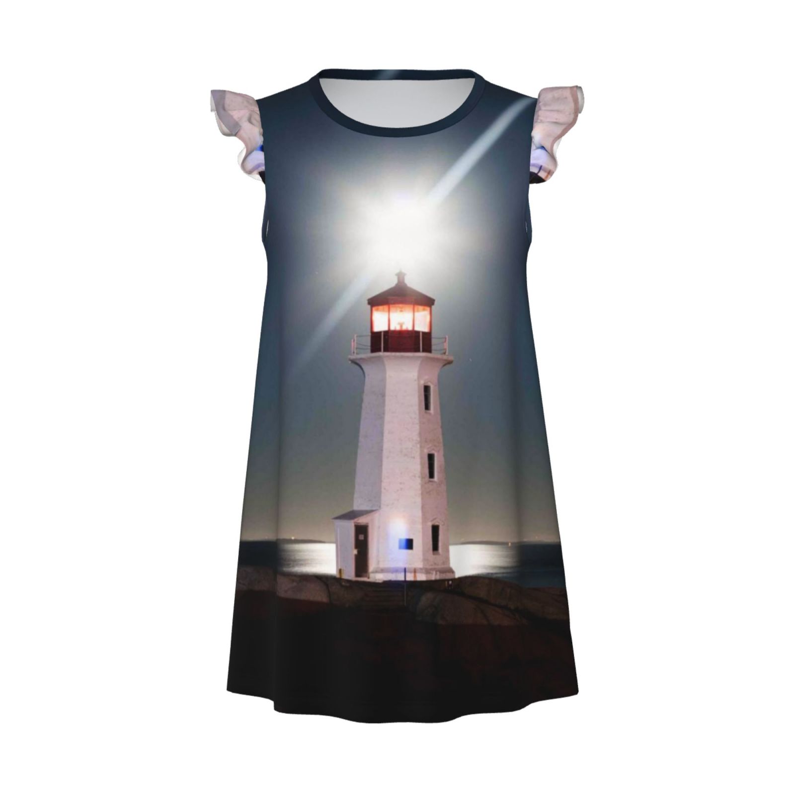 Easygdp Peggy's Cove Lighthouse Girls Pajamas Dress, Princess Nightgown ...