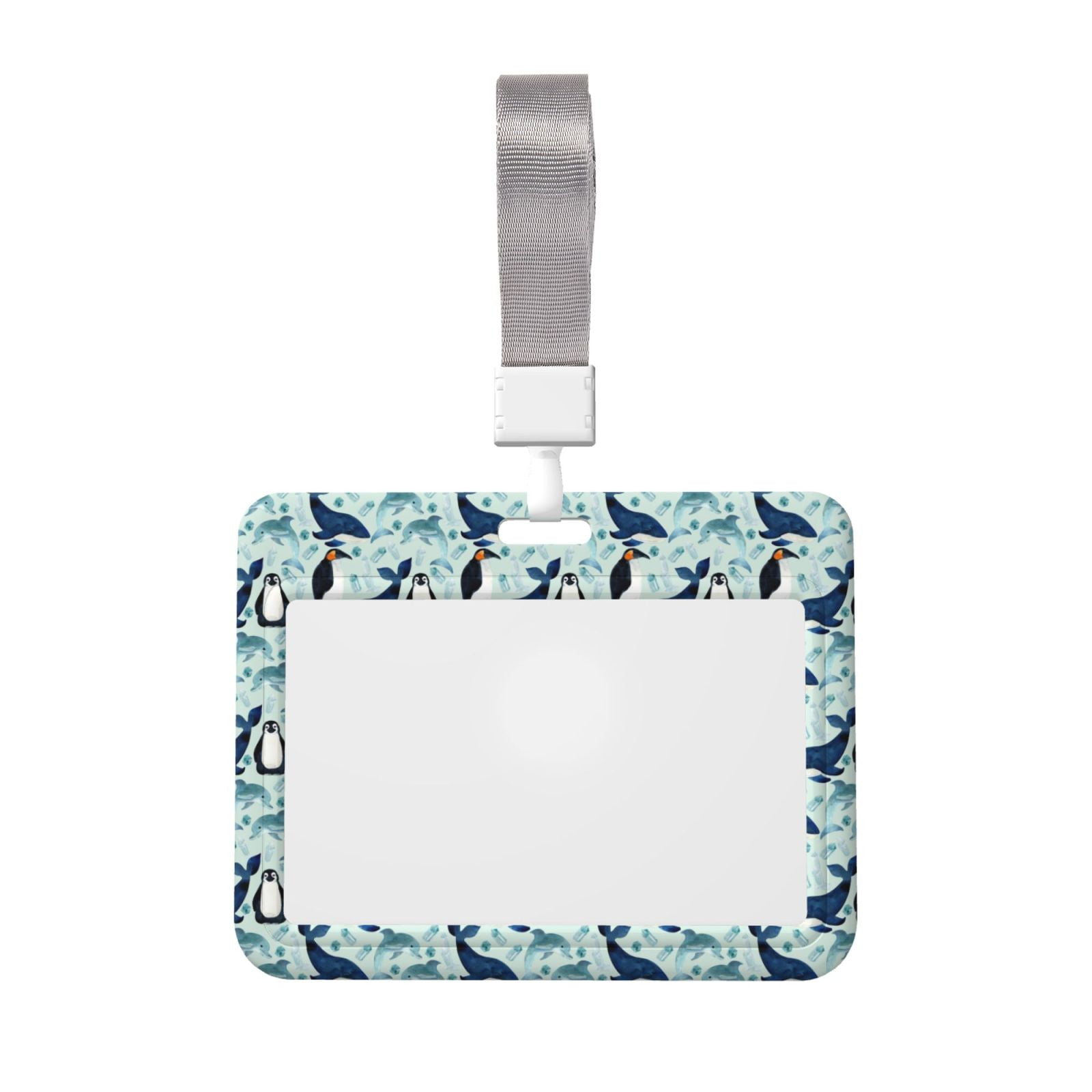 Easygdp Penguins Dolphins Whales Card Badge Holder Work Badge Sleeve ...