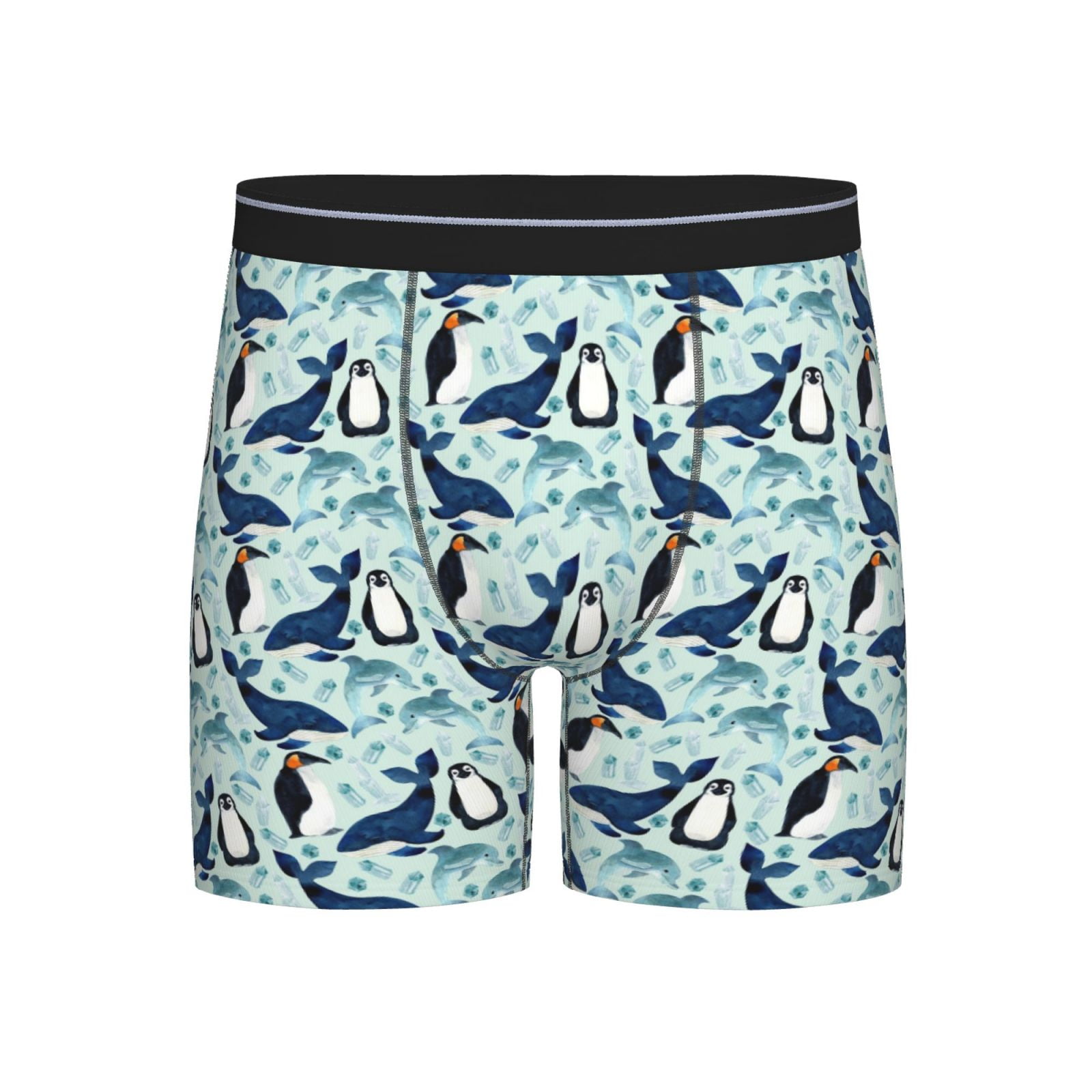 Easygdp Penguins Whales Men's Boxer Briefs Men’s Underwear Boxer Briefs ...