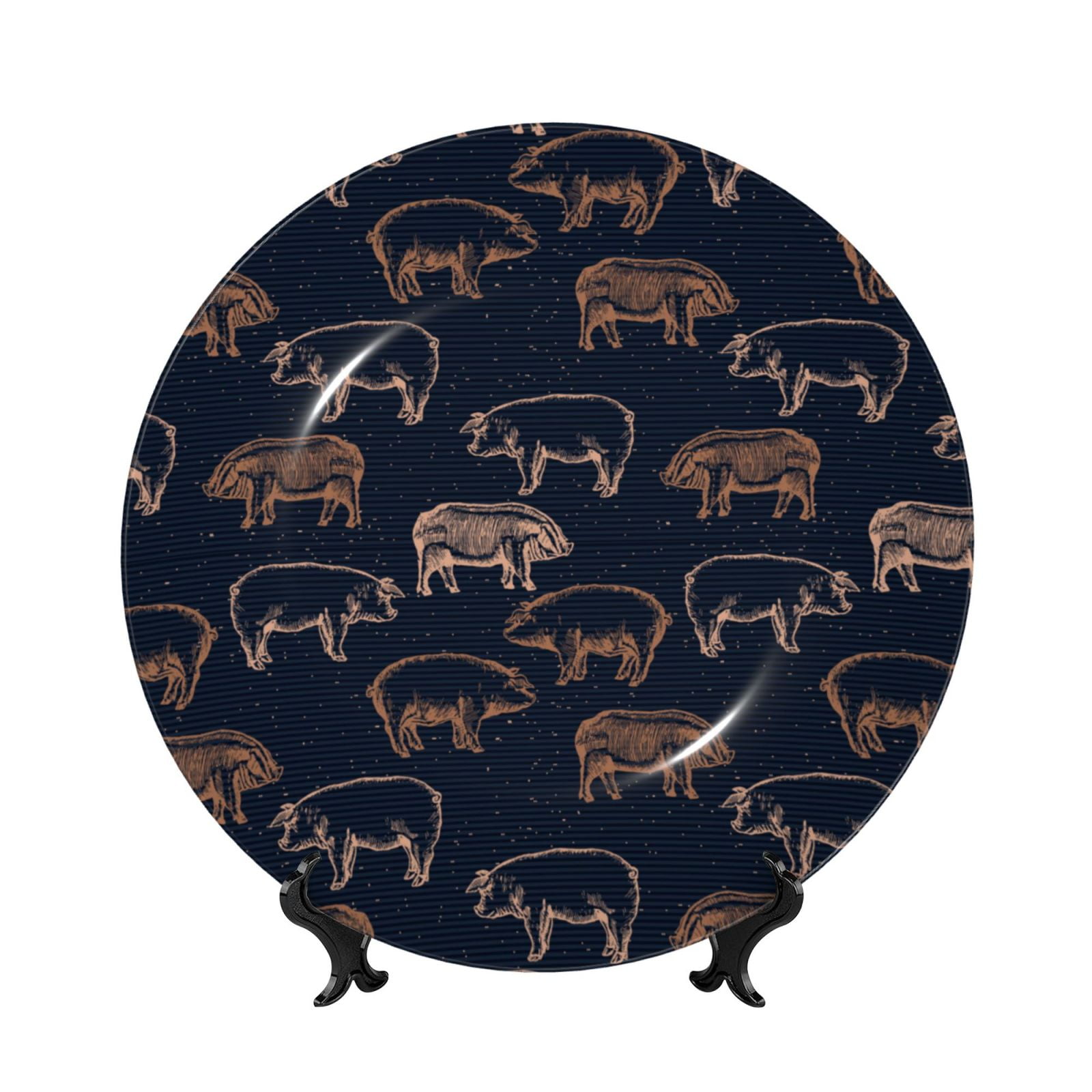Easygdp Pig Farm Bone China Decorative Plate Ceramic Dinner Plates Art ...