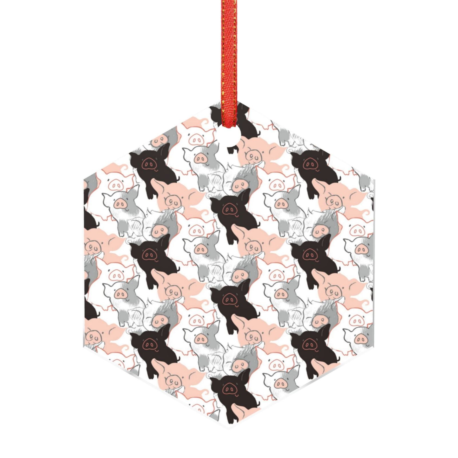 Easygdp Pigs Christmas Ornament Acrylic Christmas Tree Pendant ...