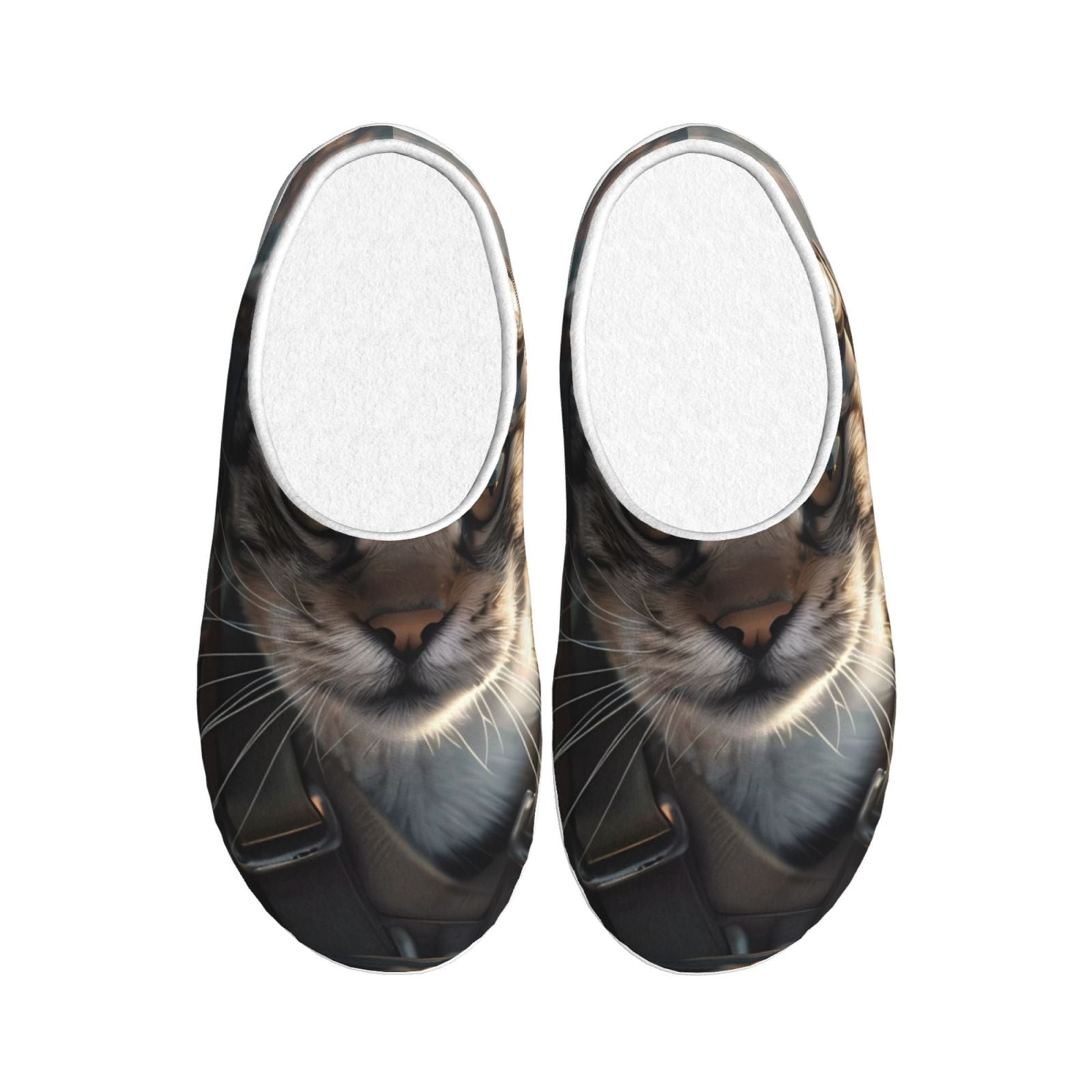 Easygdp Pilot Cat In Vintage Plane Slippers for Women Mens Winter Warm ...