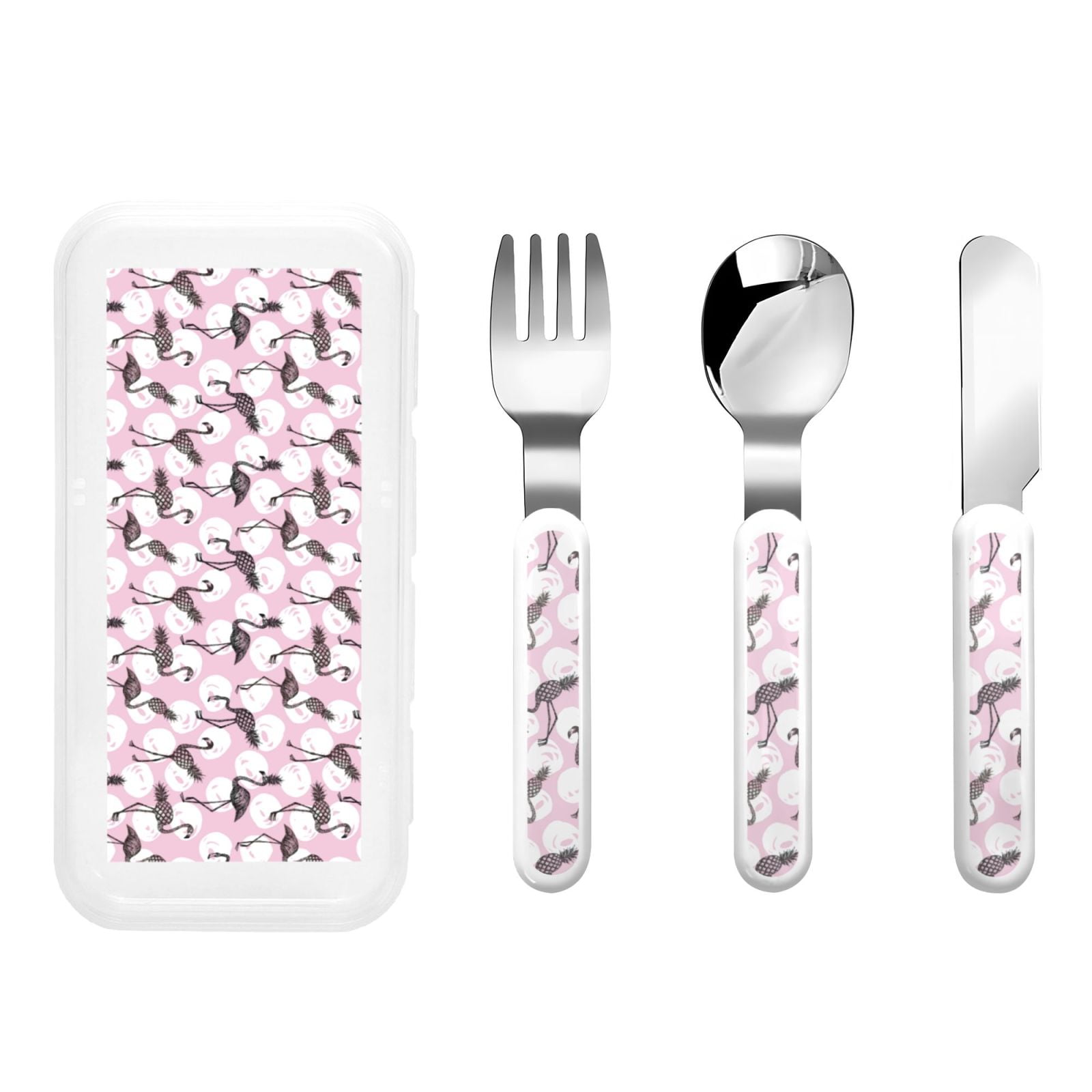 Easygdp Pineapple Flamingo 3-Piece Flatware Set Kids Silverware ...