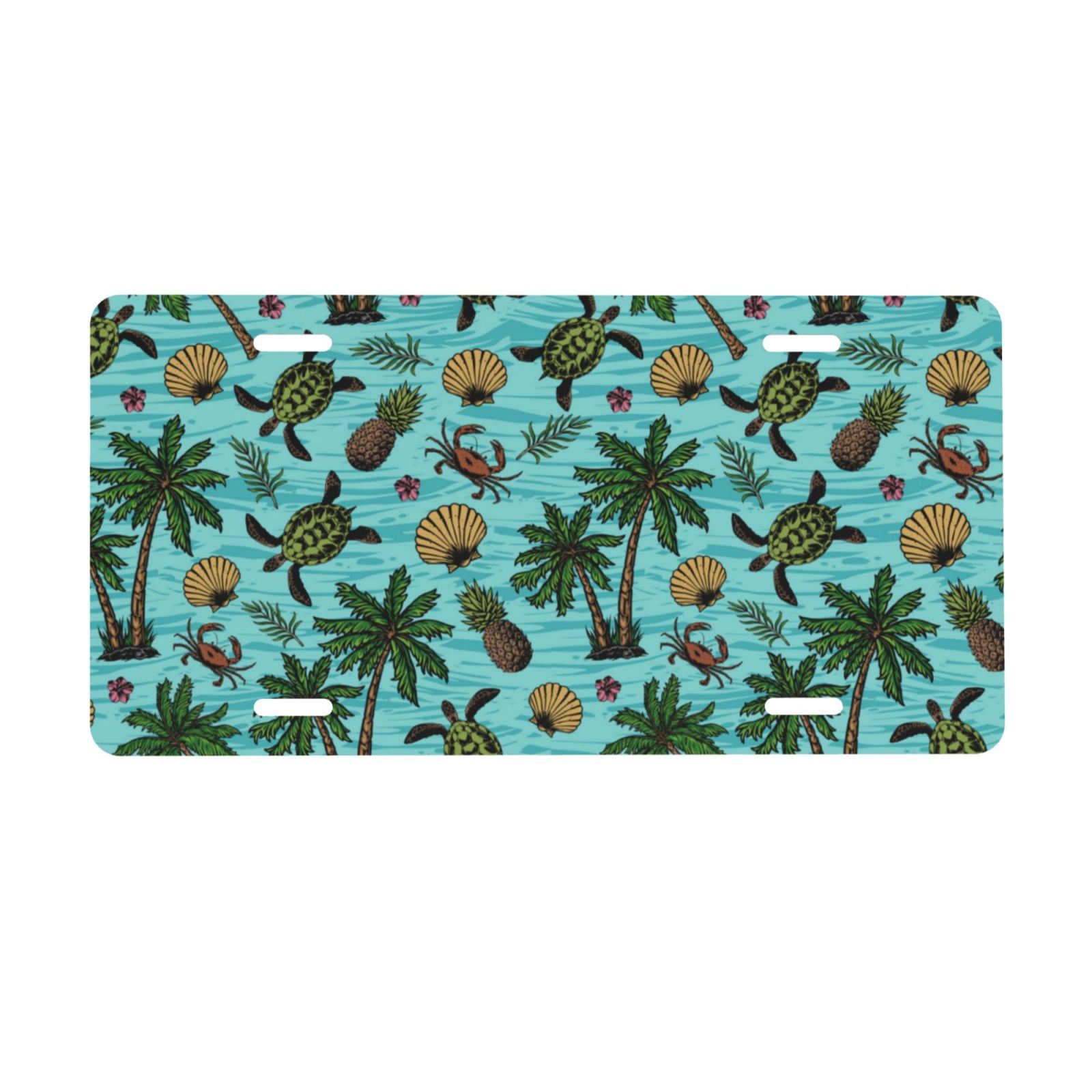 Easygdp Pineapple Sea Turtle License Plate Car Front License Plate Car ...