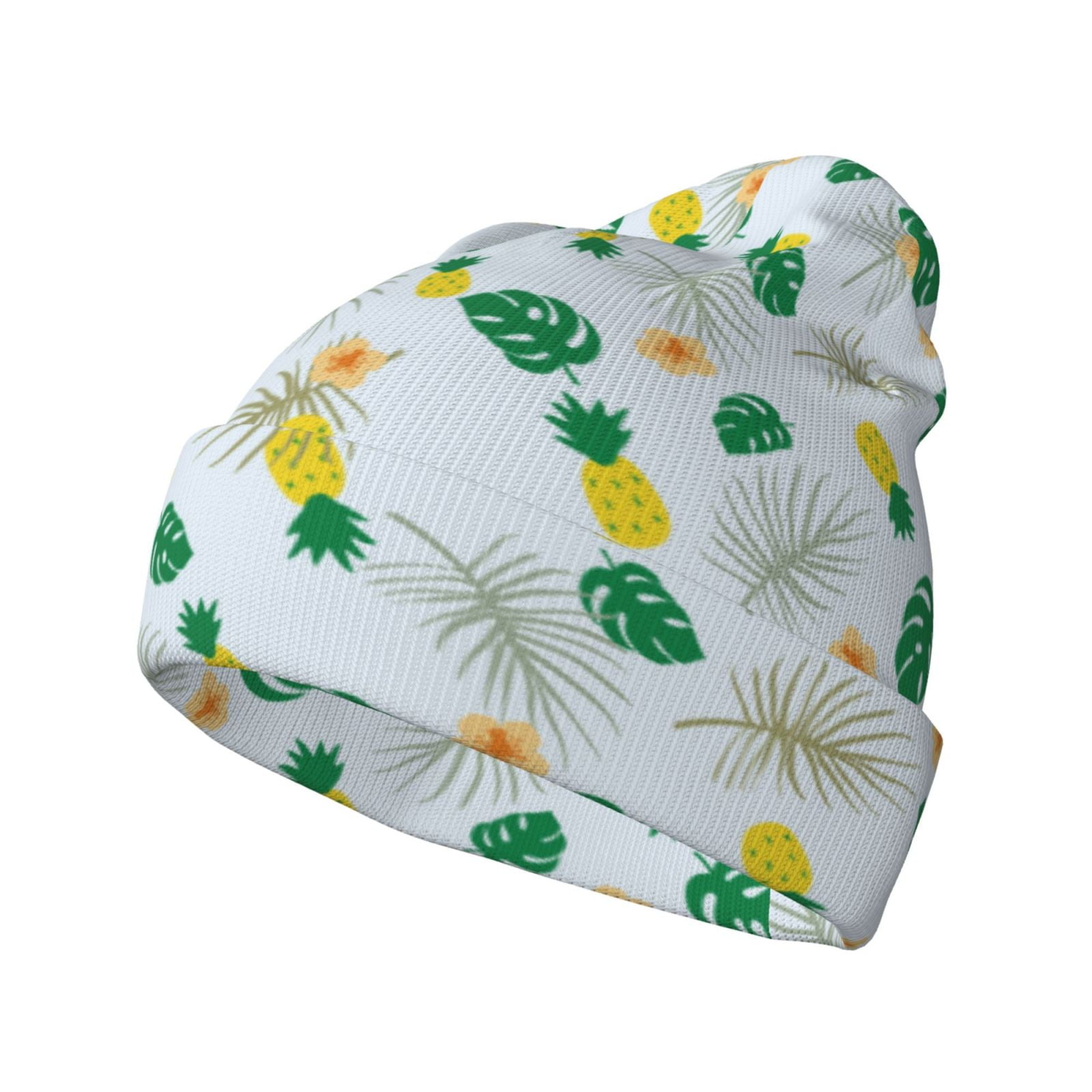 Easygdp Pineapple Winter Beanie for Men Women Beanie Knit Hat Cuffed ...
