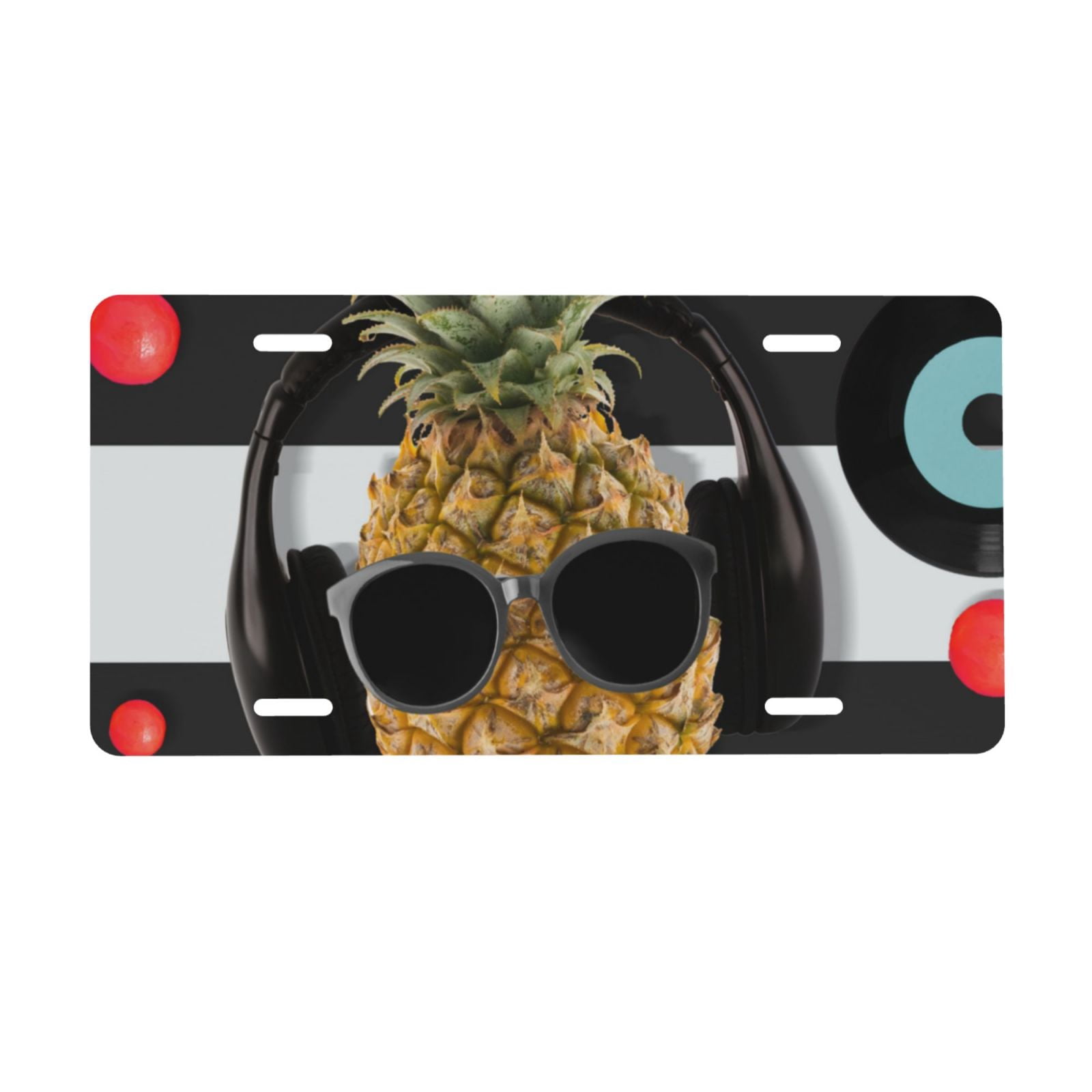Easygdp Pineapple With Black Glasses License Plate Car Front License ...