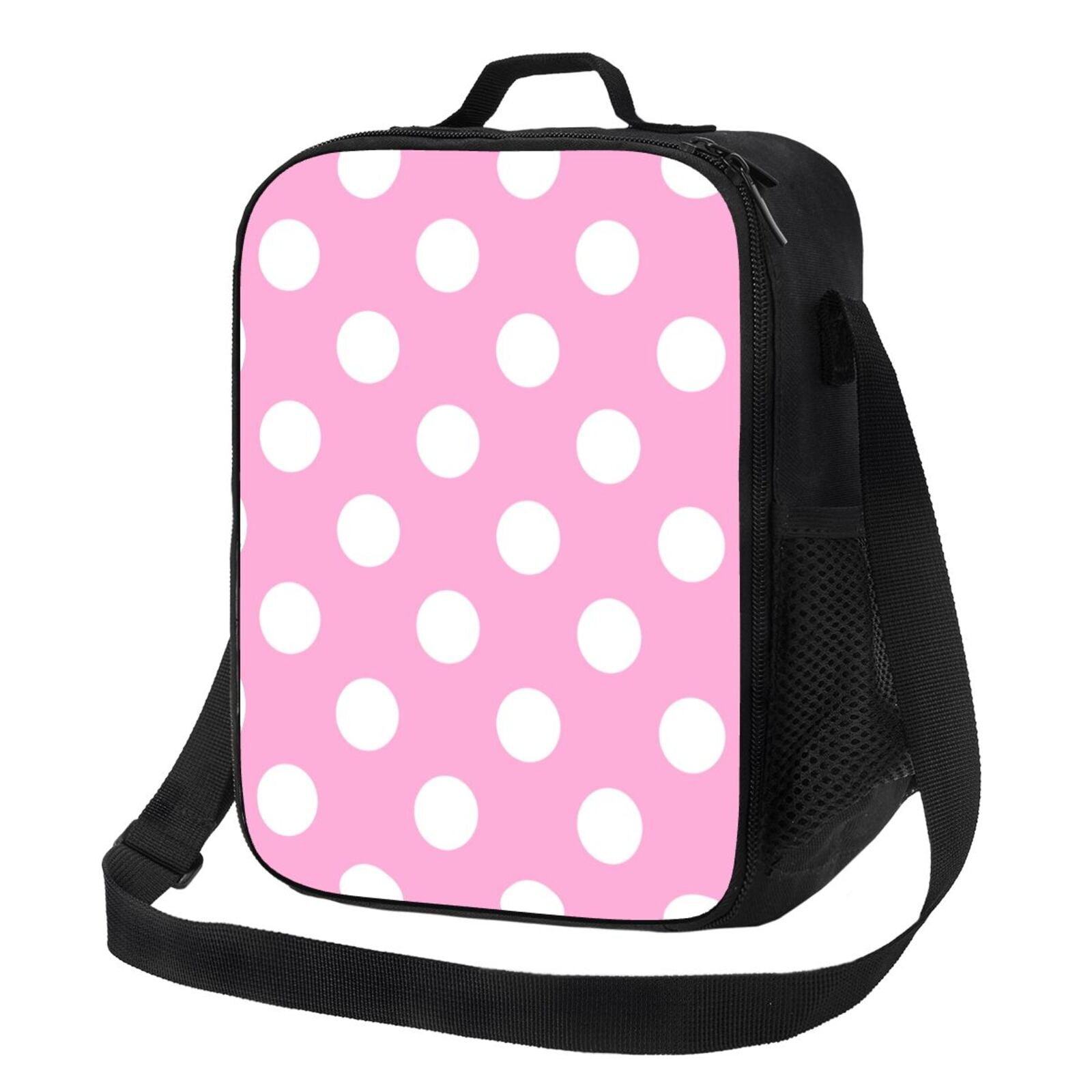 Easygdp Pink And White Polka Dot Lunch Box Large capacity Lunch Bag ...