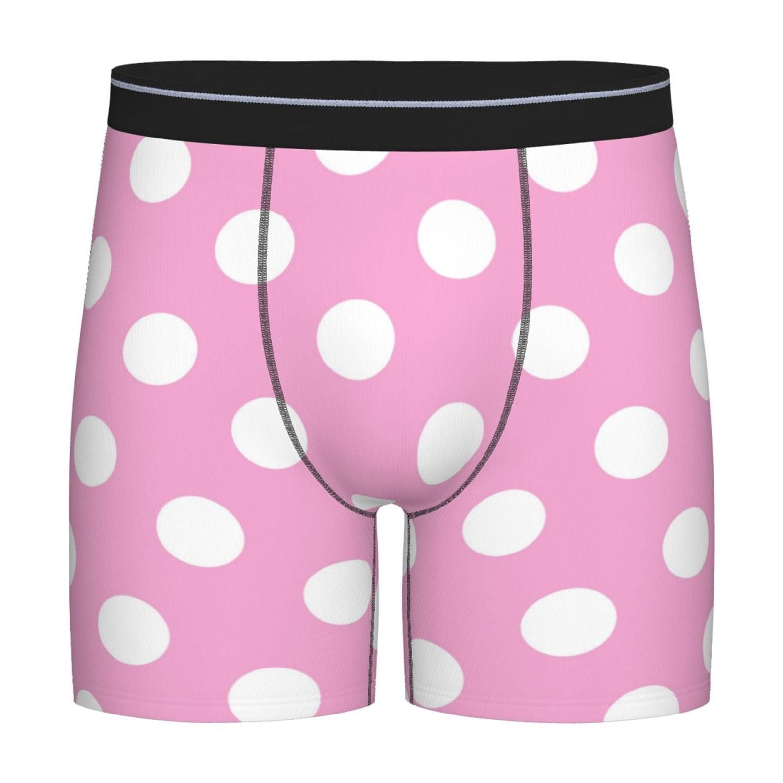 Easygdp Pink And White Polka Dot Men's Boxer Briefs Men’s Underwear ...