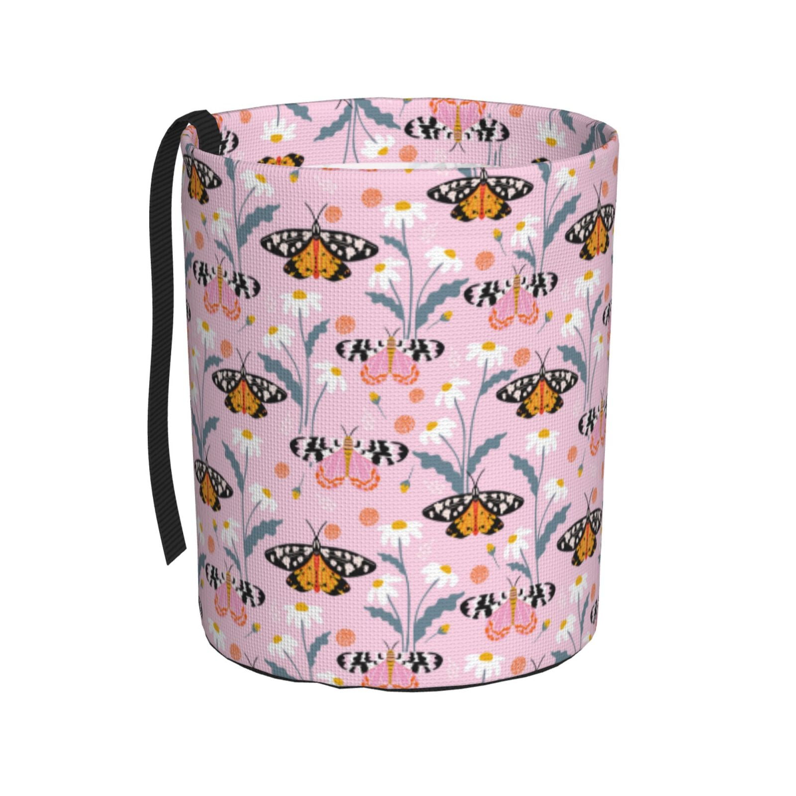 Easygdp Pink Butterfly Daisy Car Trash Can Garbage Car Accessories ...