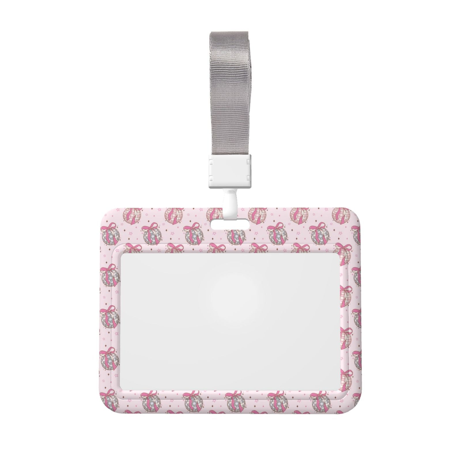 Easygdp Pink Disco Ball Card Badge Holder Work Badge Sleeve for Office ...