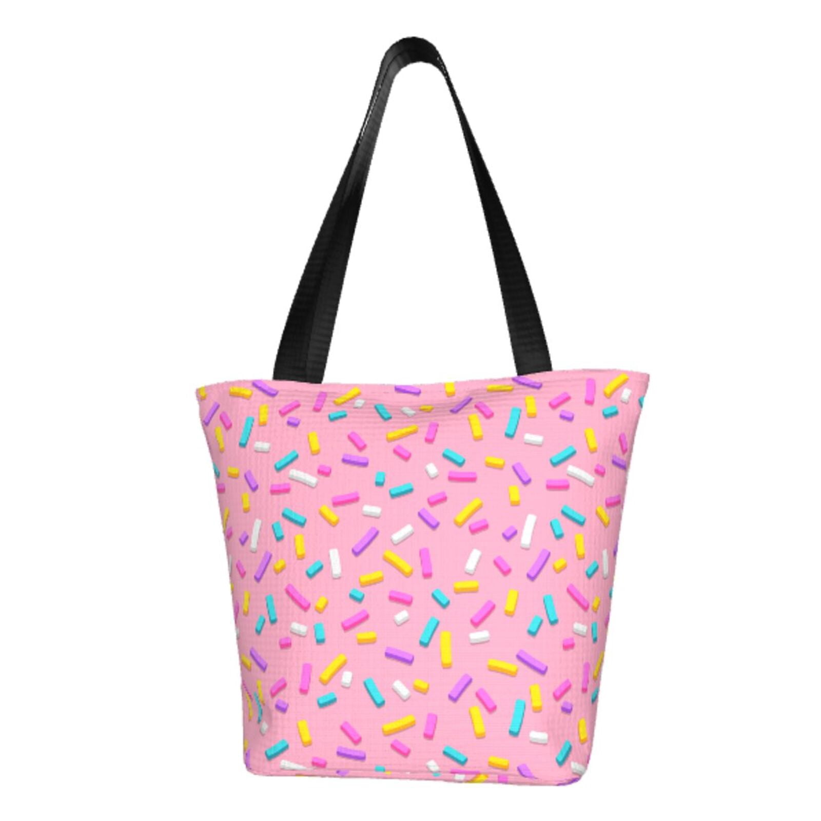 Easygdp Pink Donut Stylish Canvas Handbag Shoulder Tote Bag, Shopping ...