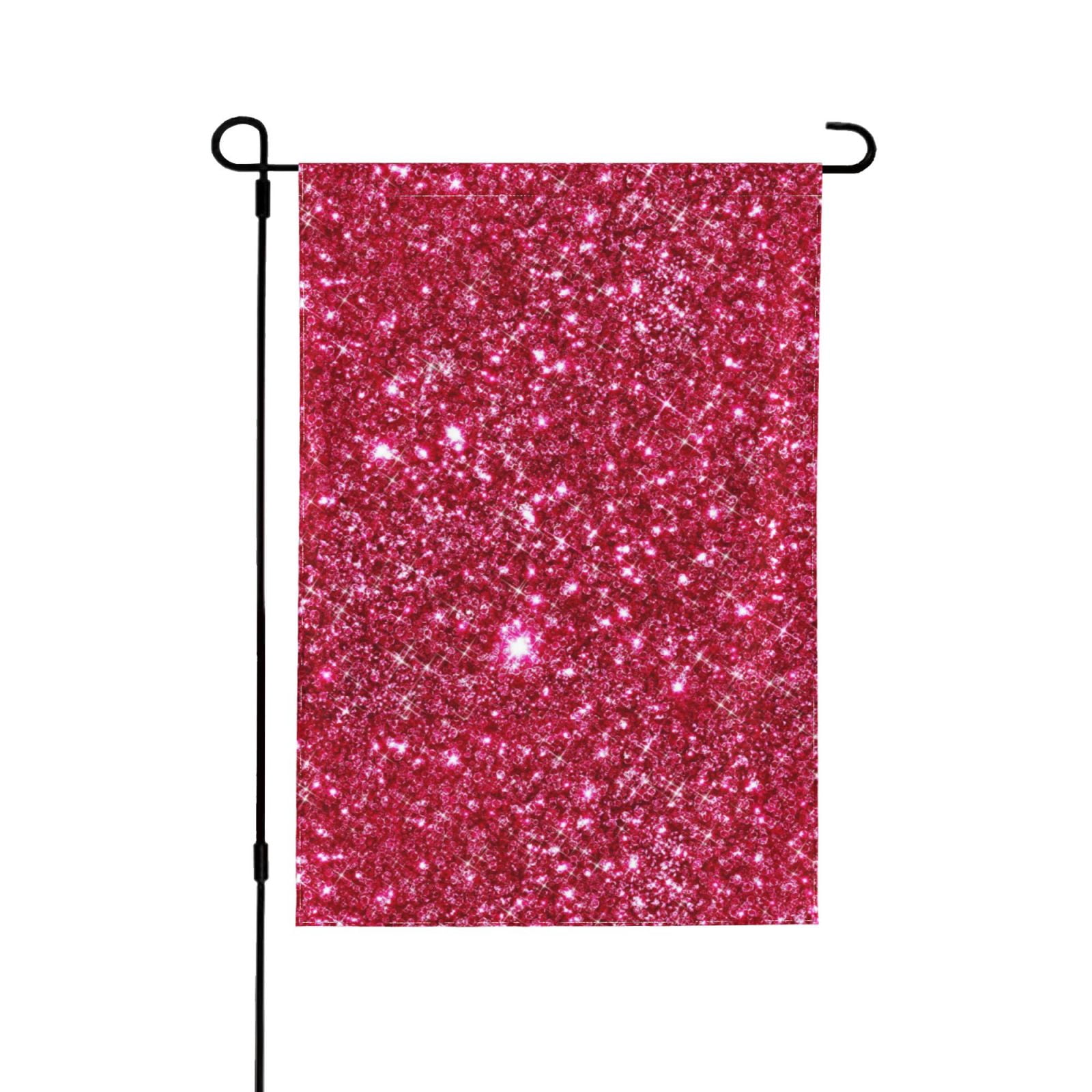Easygdp Pink Glitter Garden Flag Yard Flag Welcome Flag, Double-Sided ...