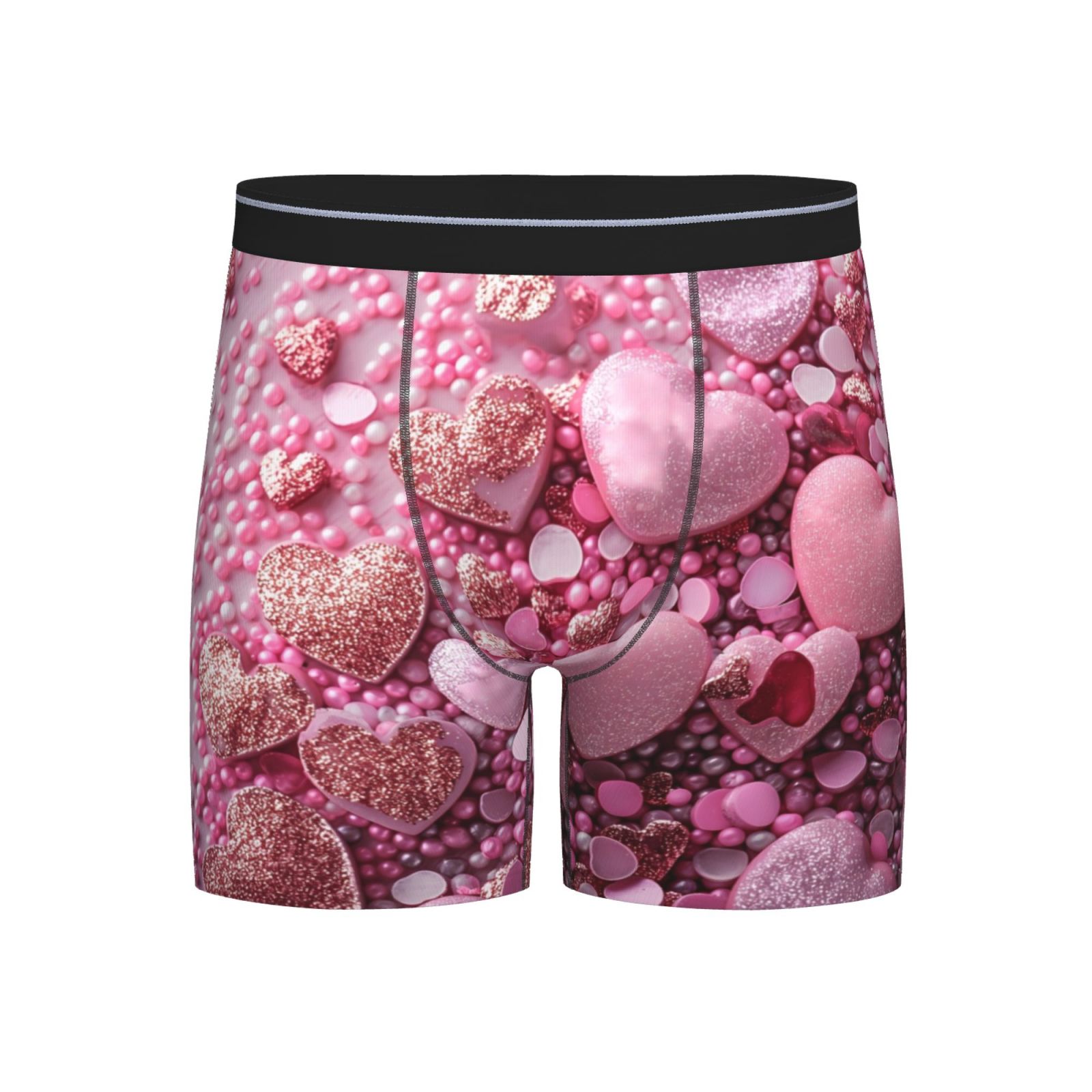 Easygdp Pink Glitter Heart Candy Men's Boxer Briefs Men’s Underwear ...