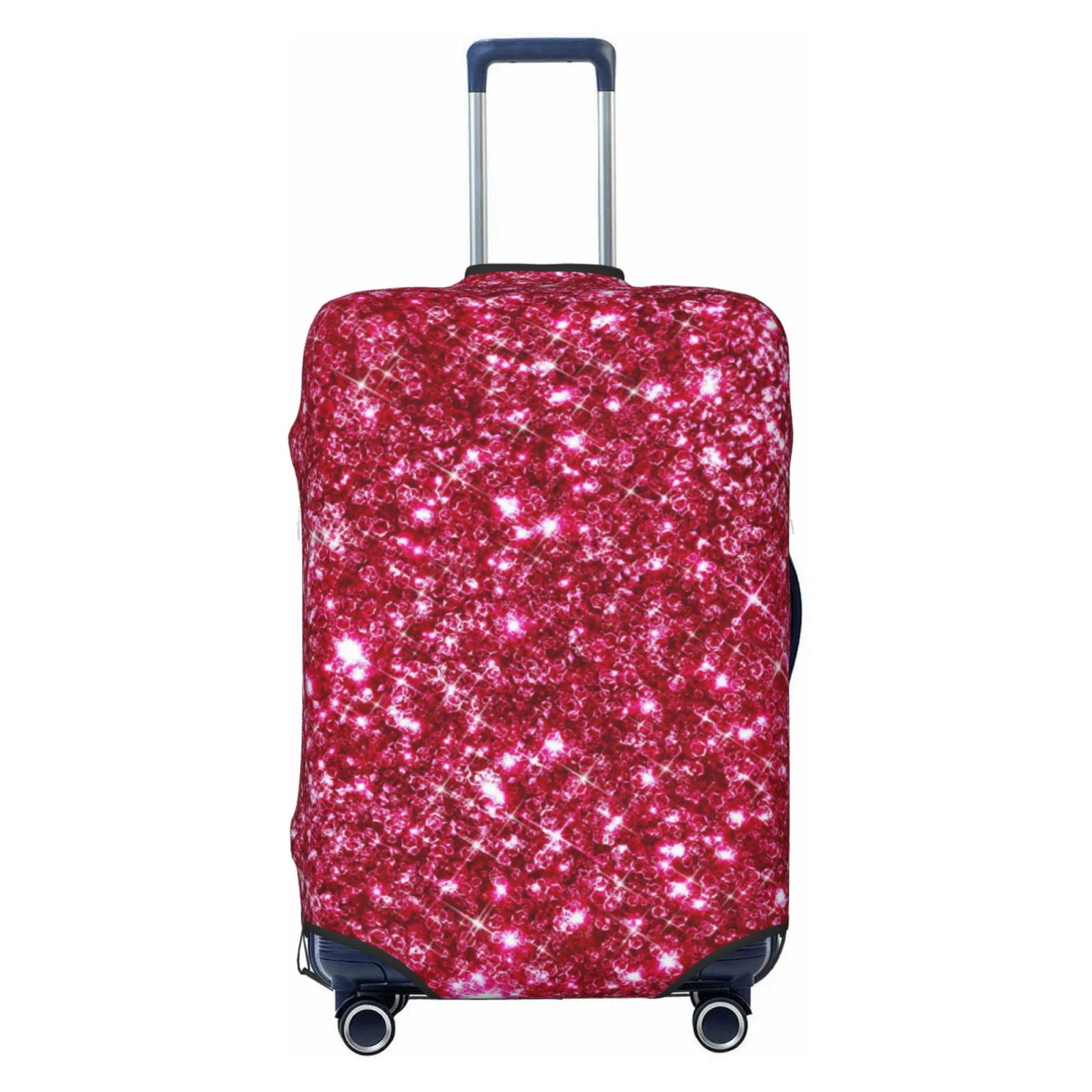 Easygdp Pink Glitter Print Elastic and Washable Suitcase Protective ...