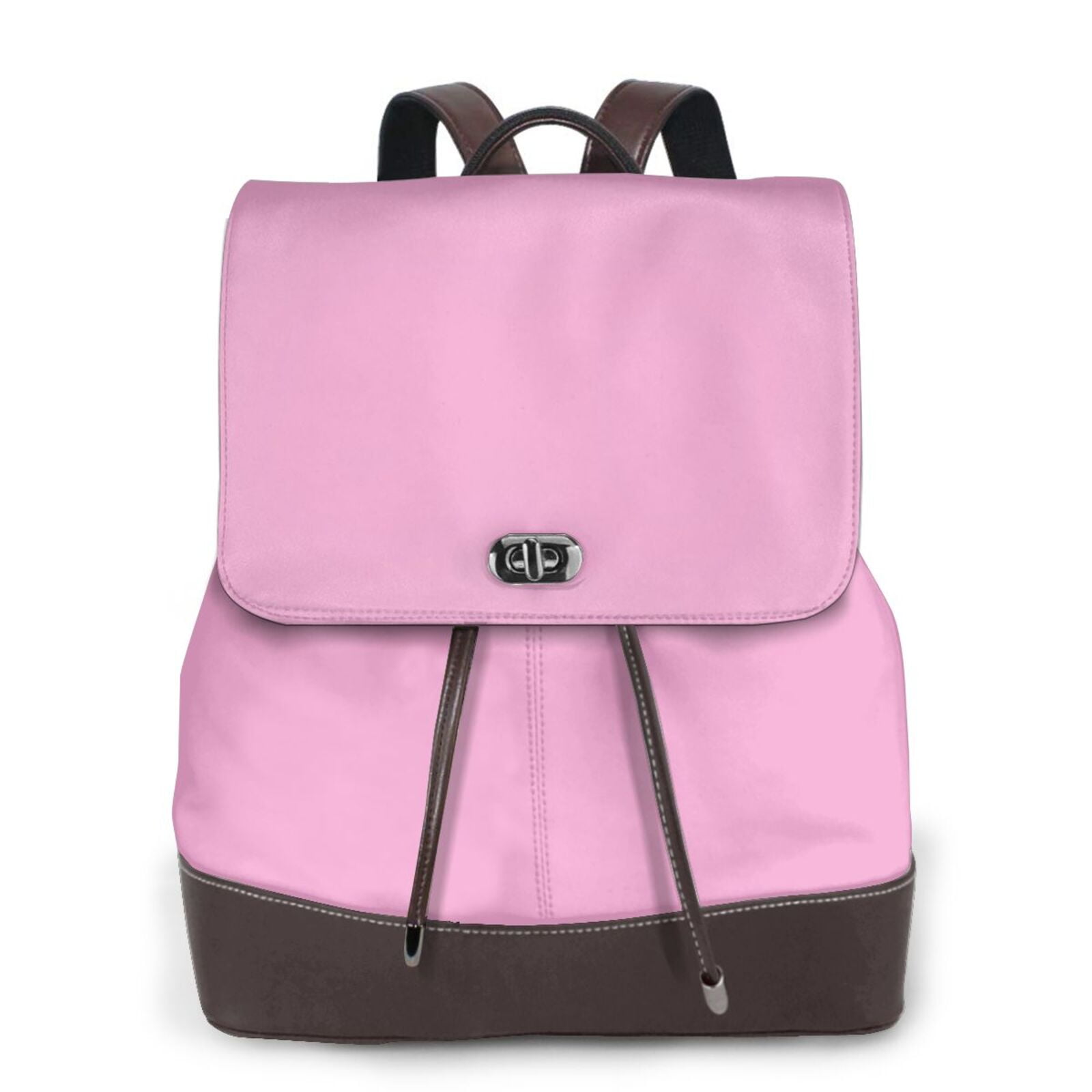 Easygdp Pink Leather Backpack Purse Ladies Shoulder Bag Fashion Work ...