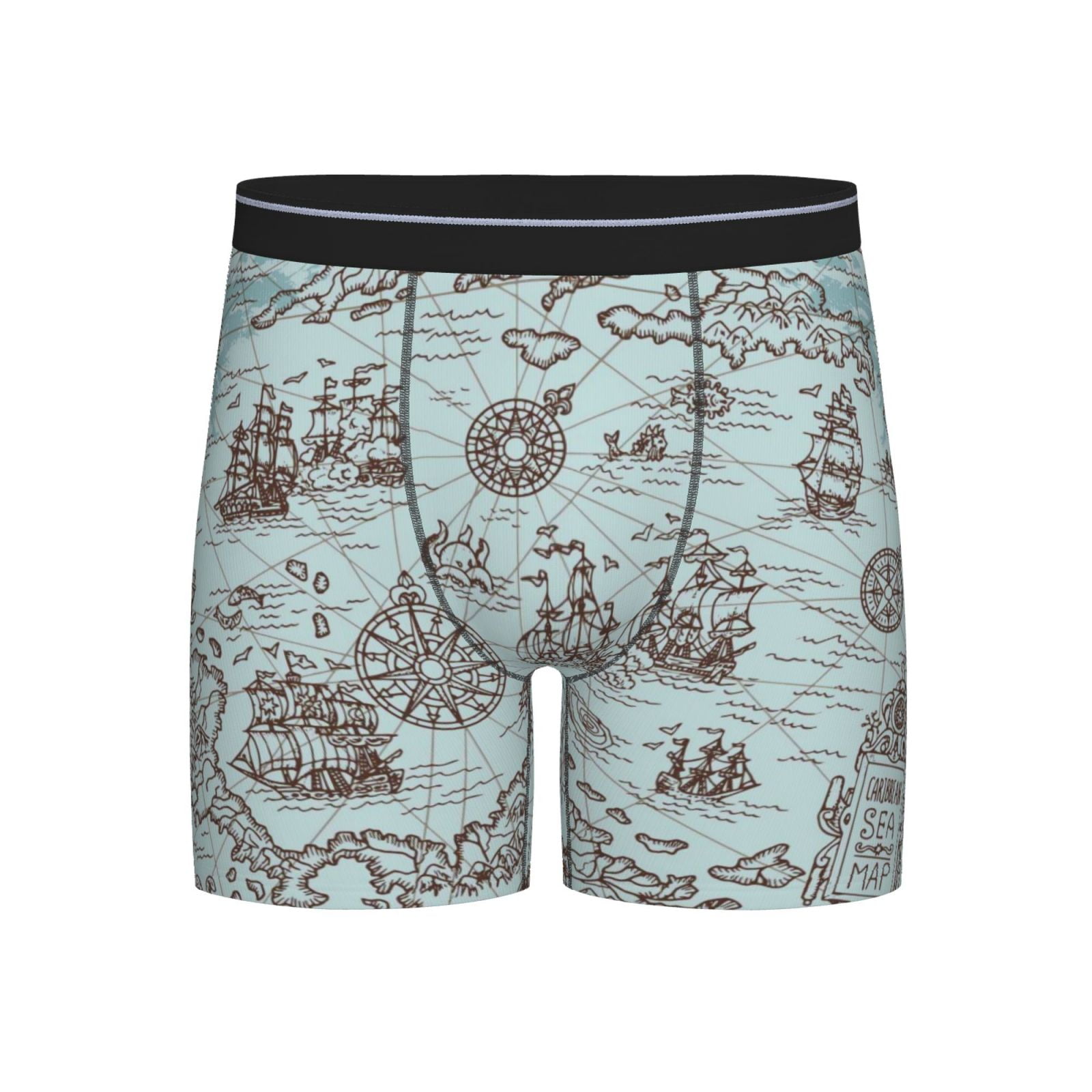 Easygdp Pirate Adventure Map Men's Boxer Briefs Men’s Underwear Boxer ...