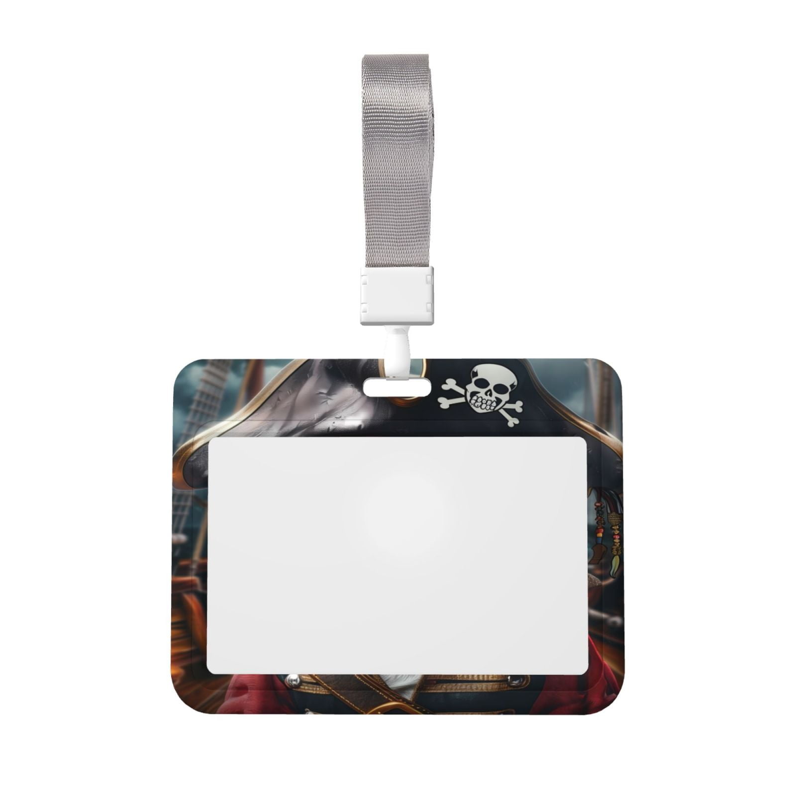 Easygdp Pirate Bulldog On Deck Card Badge Holder Work Badge Sleeve for ...