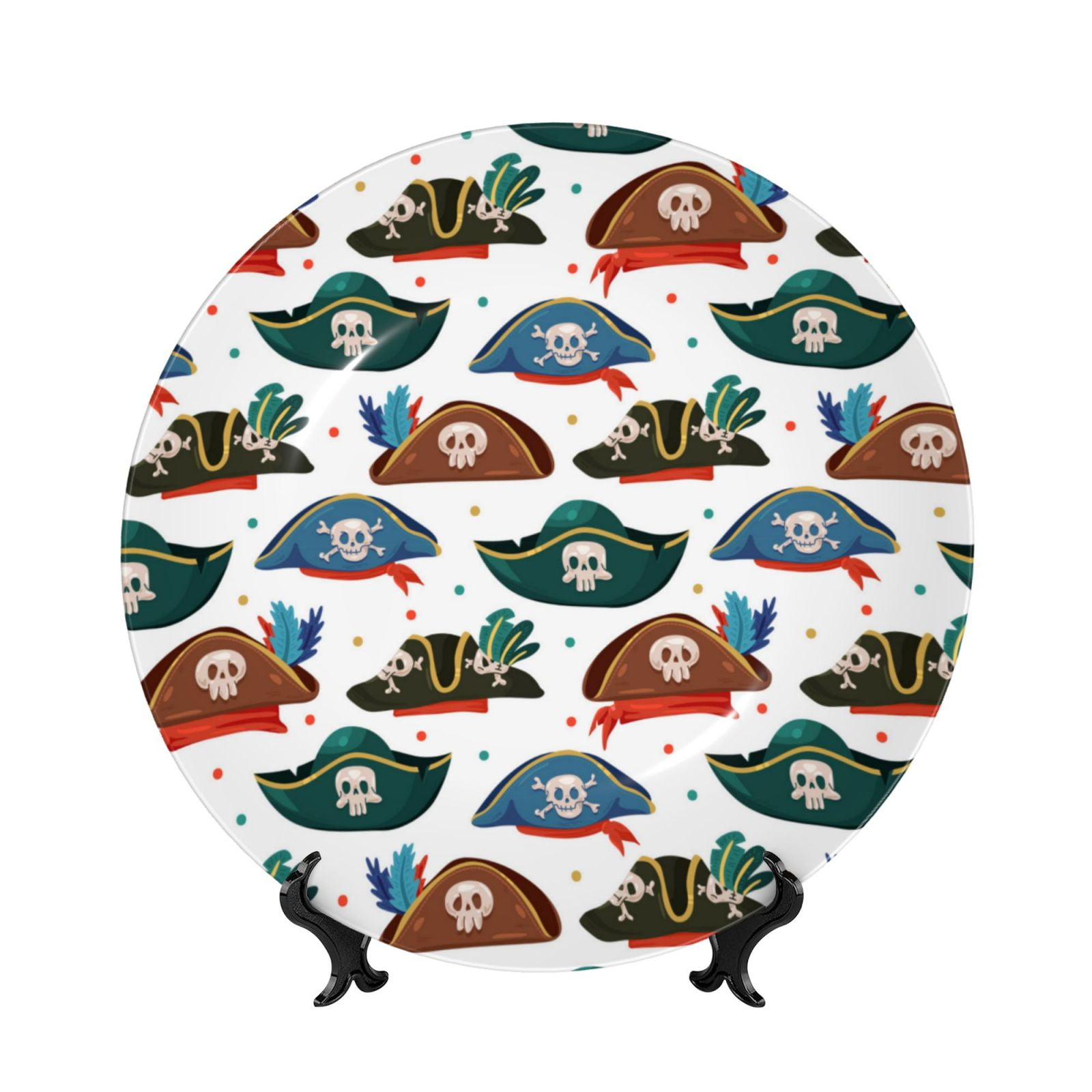 Easygdp Pirate Hats Bone China Decorative Plate Ceramic Dinner Plates ...