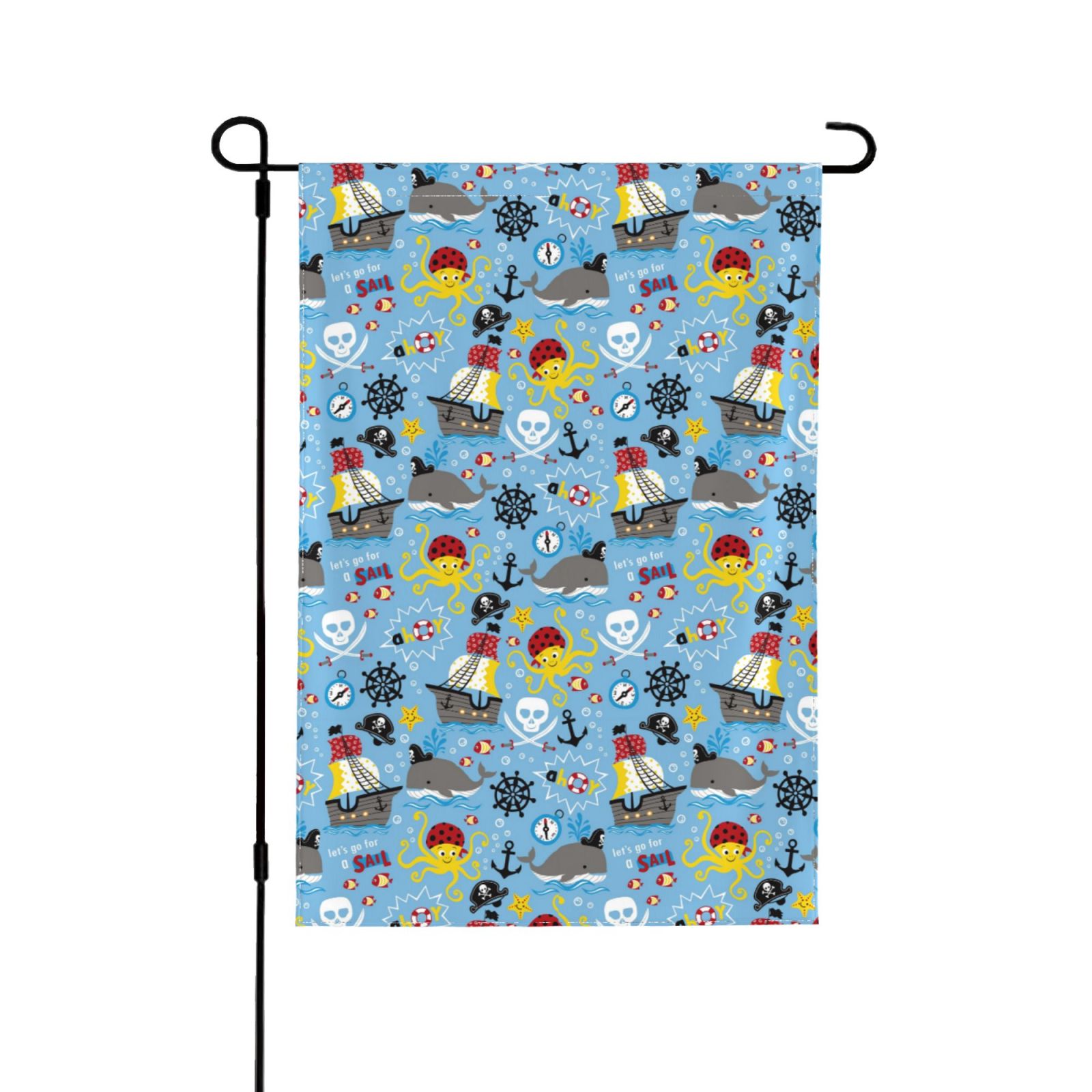 Easygdp Pirate Marine Animals Garden Flag Yard Flag Welcome Flag ...