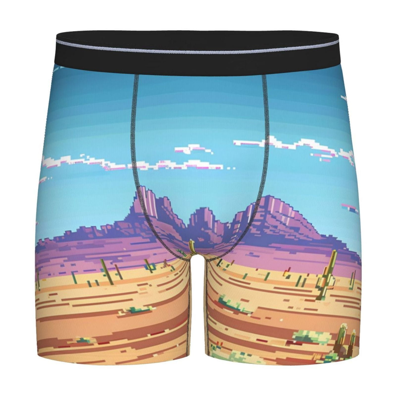 Easygdp Pixel Desert Landscape Men's Boxer Briefs Men’s Underwear Boxer ...