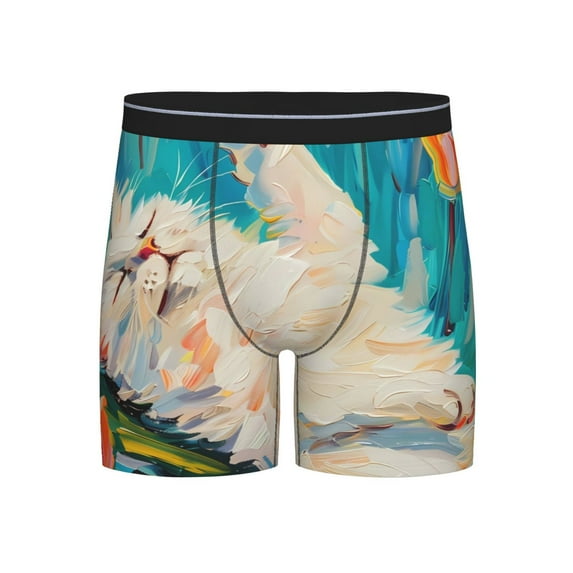 Easygdp Playful Floral Cat Men's Boxer Briefs Men’s Underwear Boxer ...