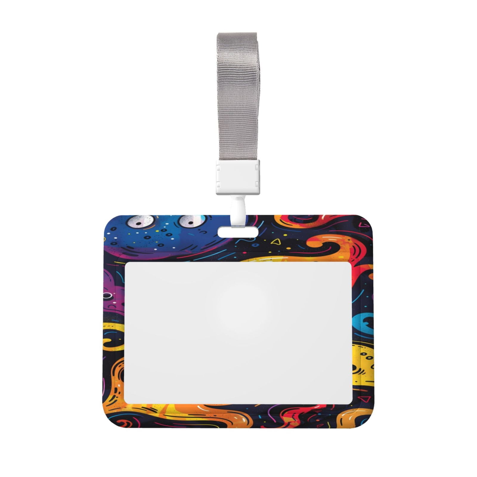 Easygdp Playful Ghosts Night Sky Card Badge Holder Work Badge Sleeve ...