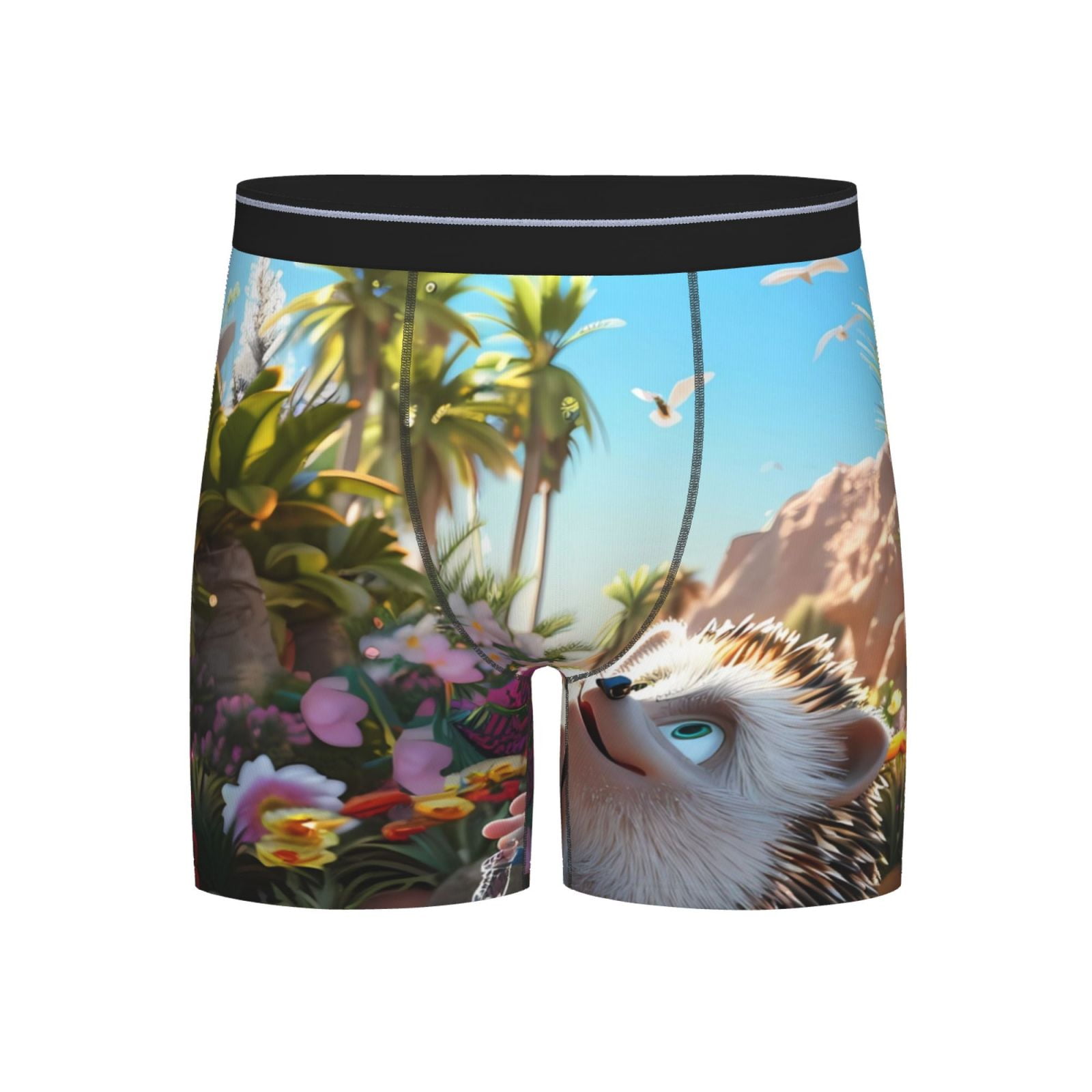 Easygdp Playful Hedgehog Forest Pond Men's Boxer Briefs Men’s Underwear ...