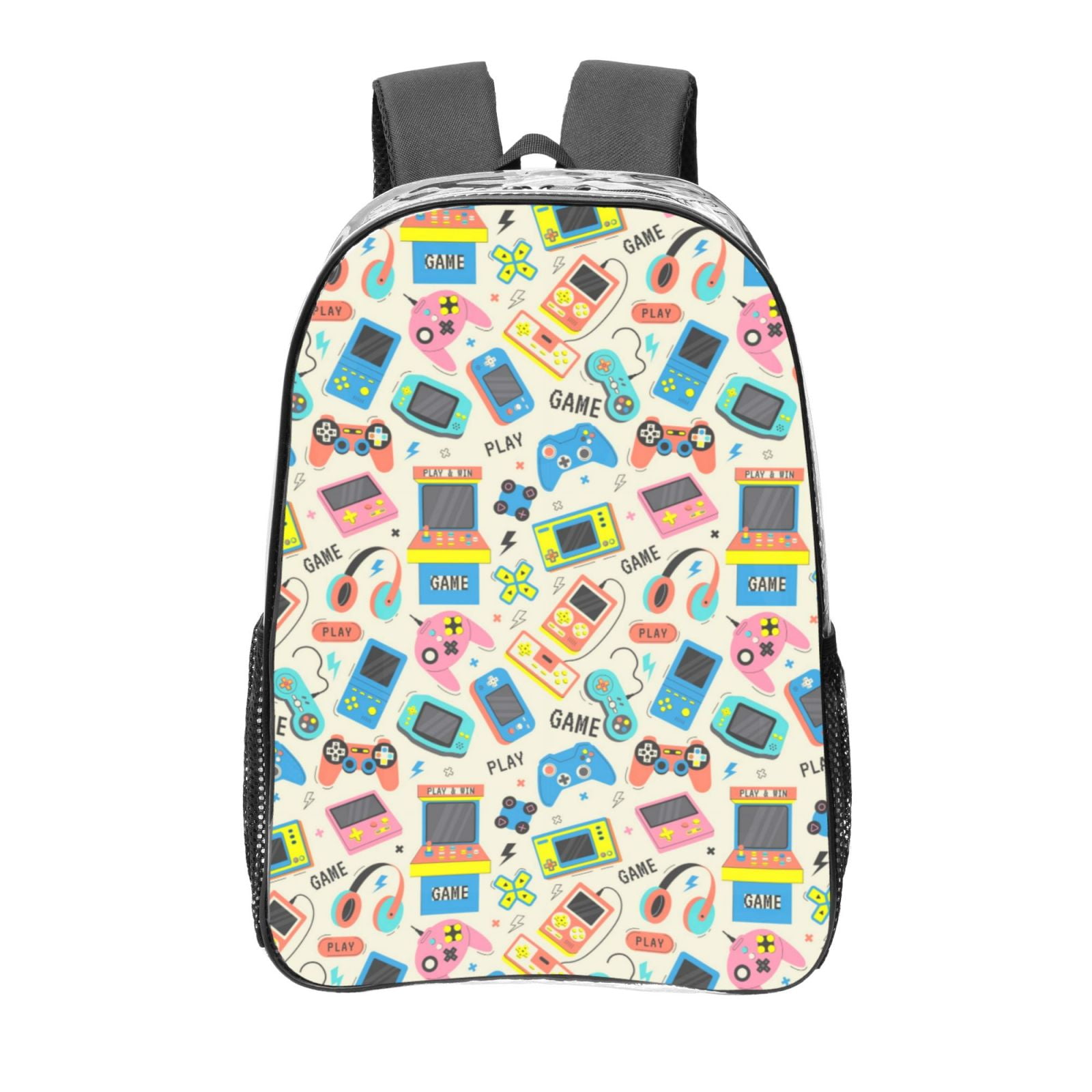 Easygdp Playing Video Games Clear Backpack, Transparent Bookbag for ...