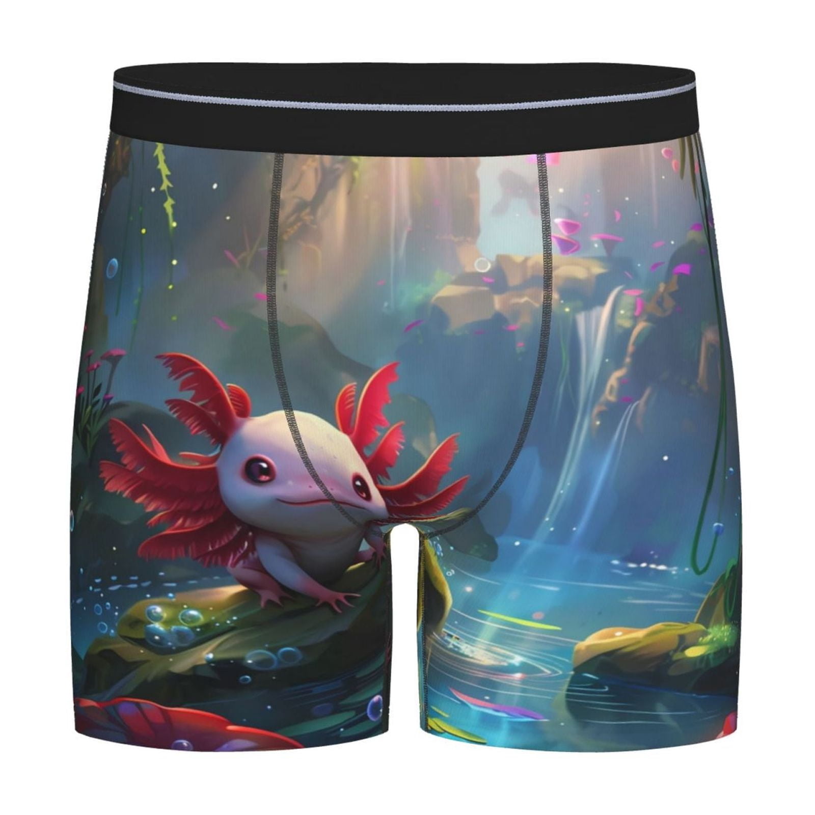 Easygdp Pond Cute Axolotl Men's Boxer Briefs Men’s Underwear Boxer ...
