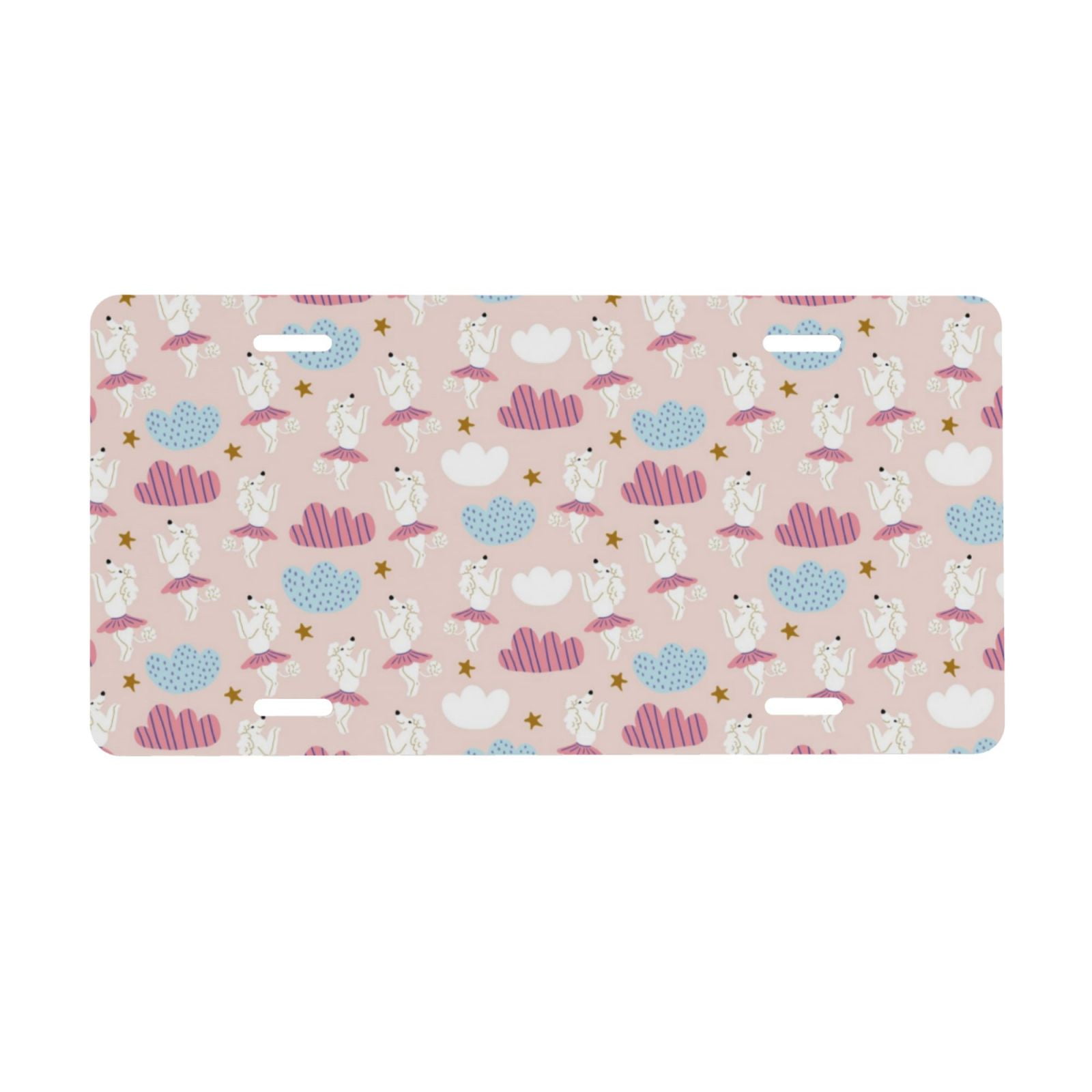 Easygdp Poodle In Ballet Skirts Dancing License Plate Car Front License ...