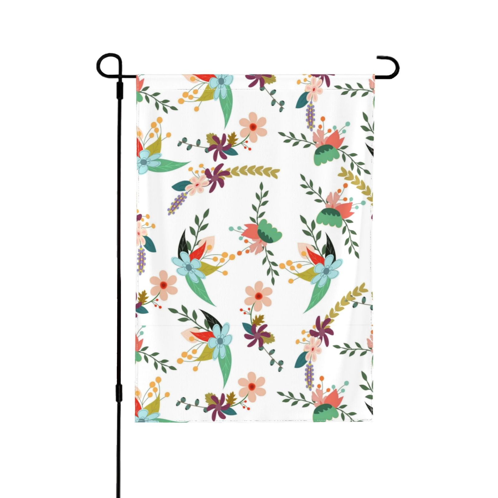 Easygdp Pretty Floral With Leaves Garden Flag Yard Flag Welcome Flag ...