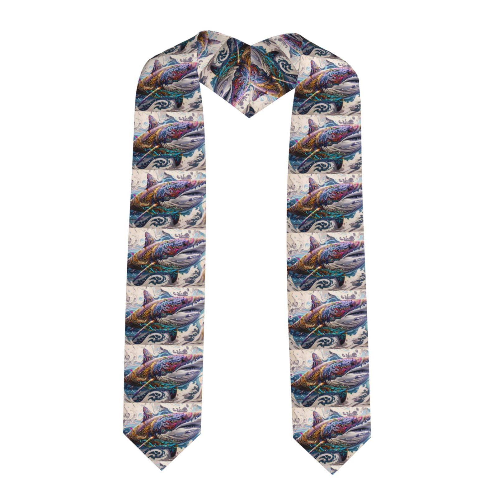 Easygdp Psychedelic Shark Artwork Unisex Adult Graduation Stole Shawl ...