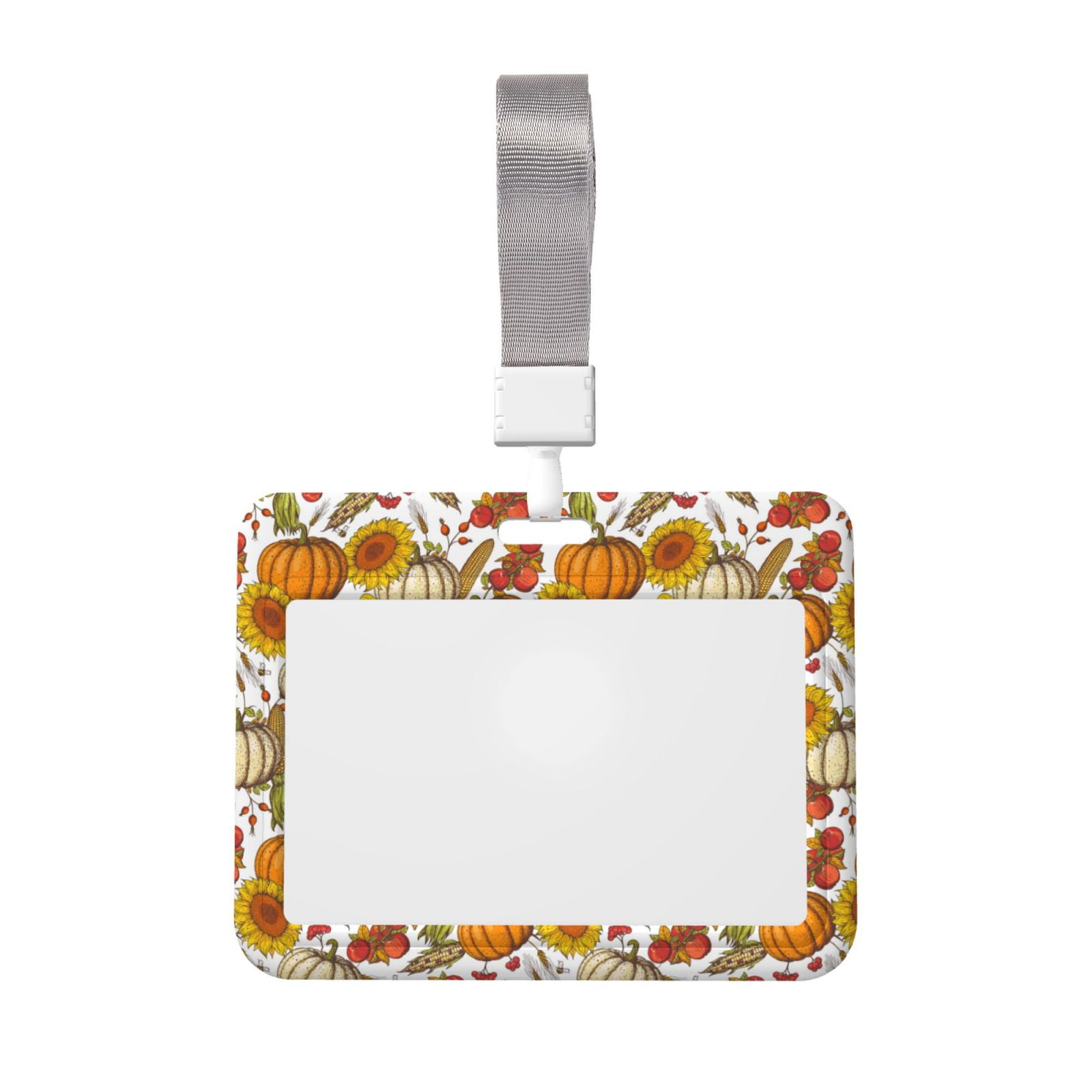 Easygdp Pumpkin Corn Daisy Card Badge Holder Work Badge Sleeve for ...