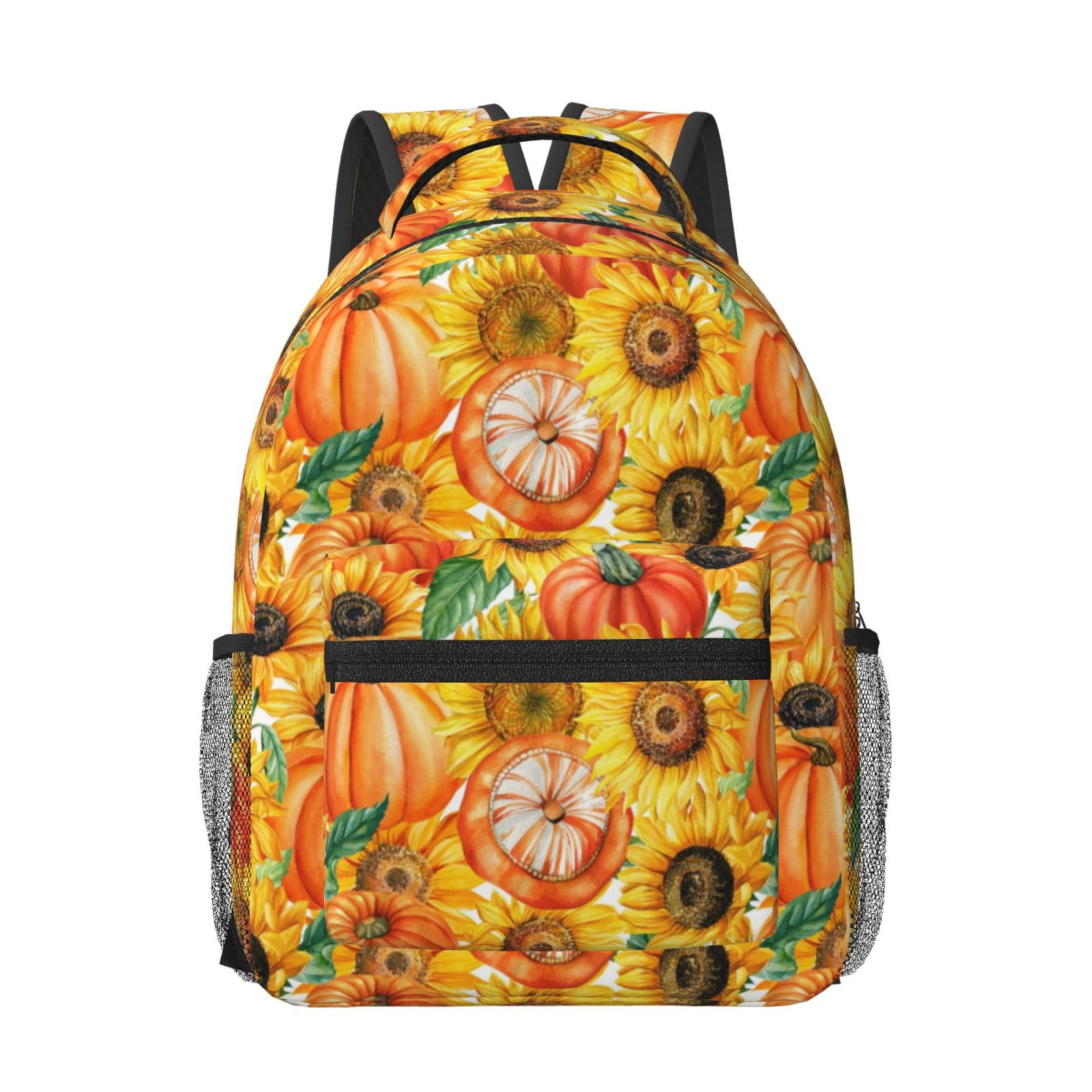 Easygdp Pumpkins And Sunflowers Stylish Canvas Laptop Backpack, Laptops ...