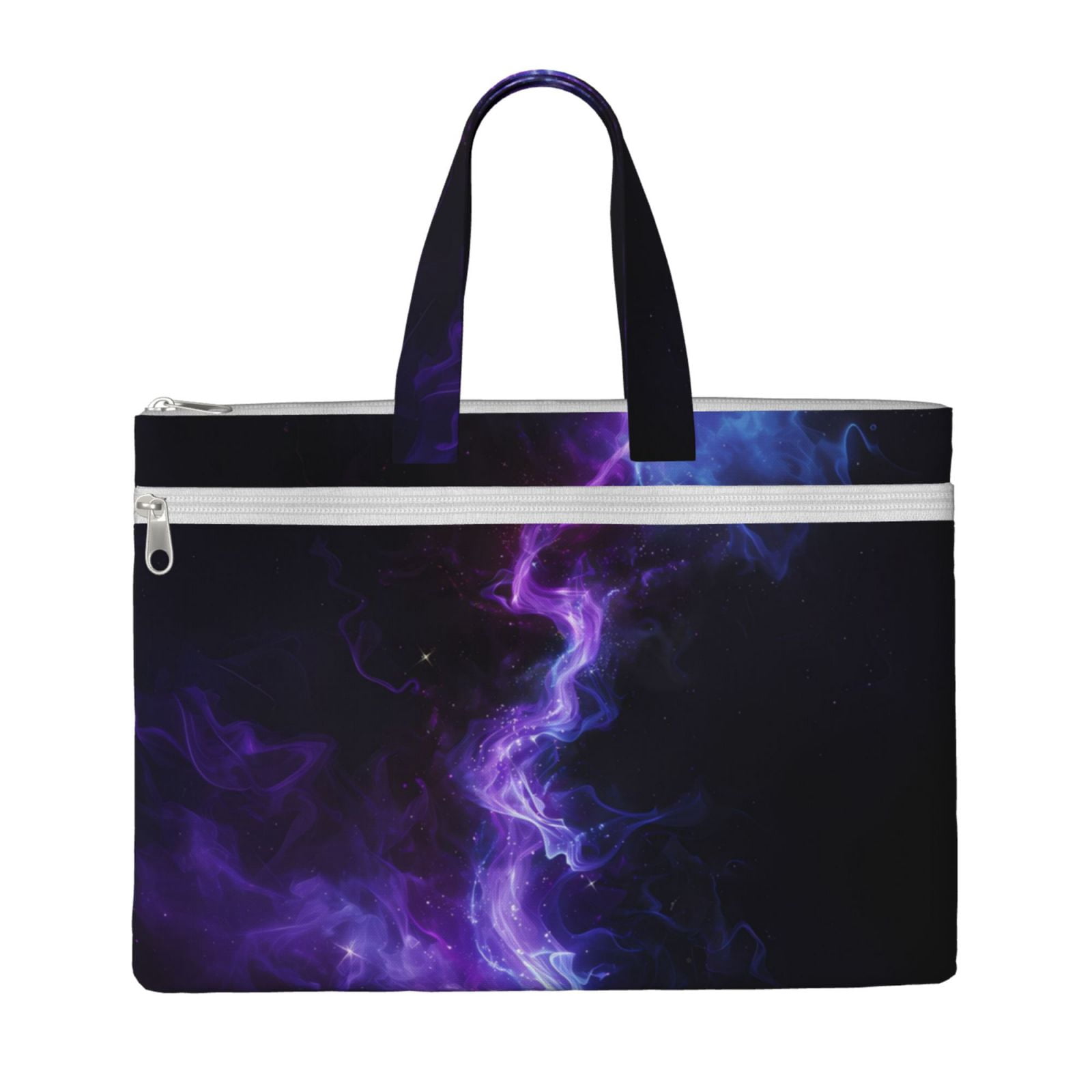 Easygdp Purple And Blue Nebula Canvas Document Bag File Bag Handle ...